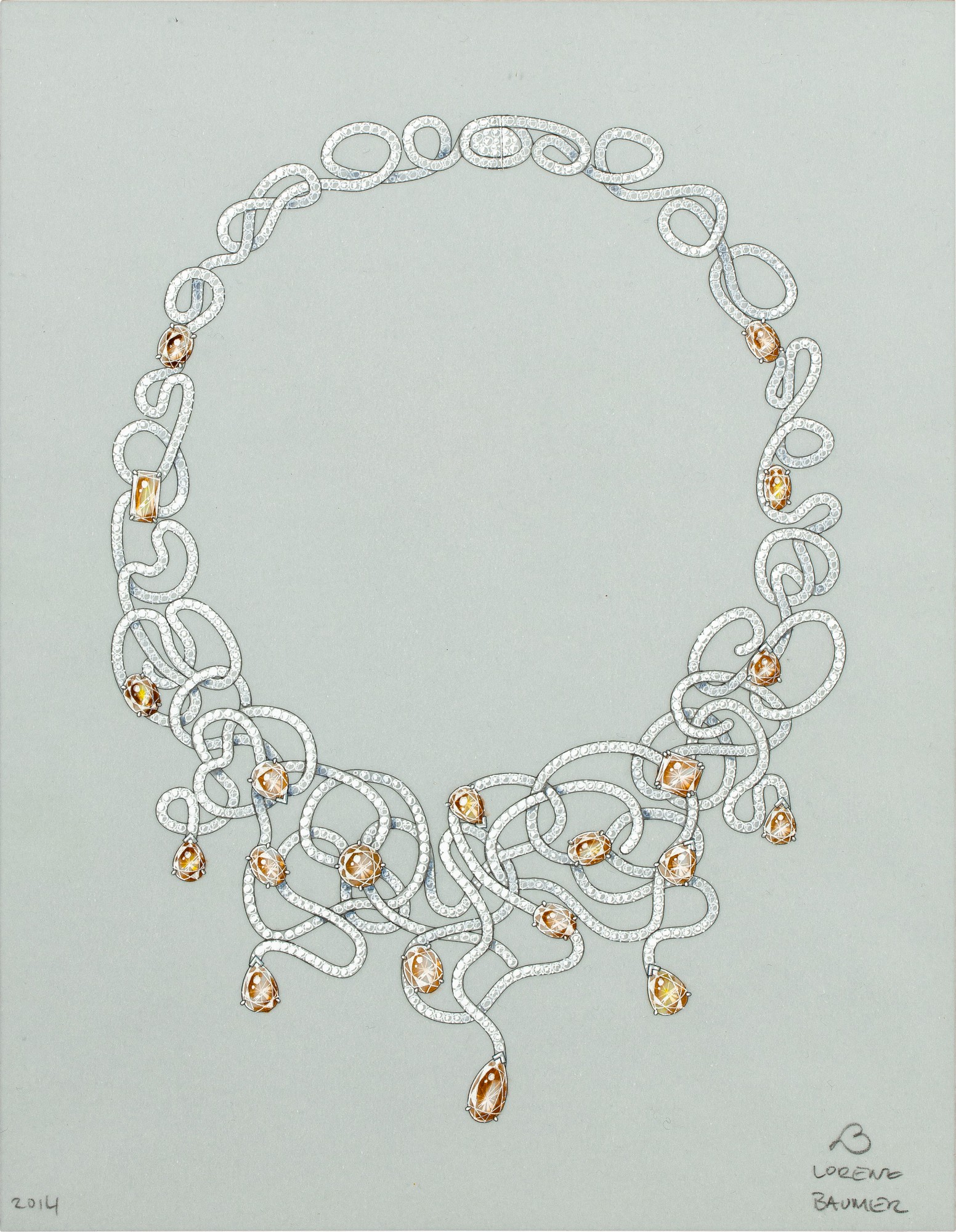 Lorenz Baumer | Dessins préparatoires pour colliers | Preparatory ...