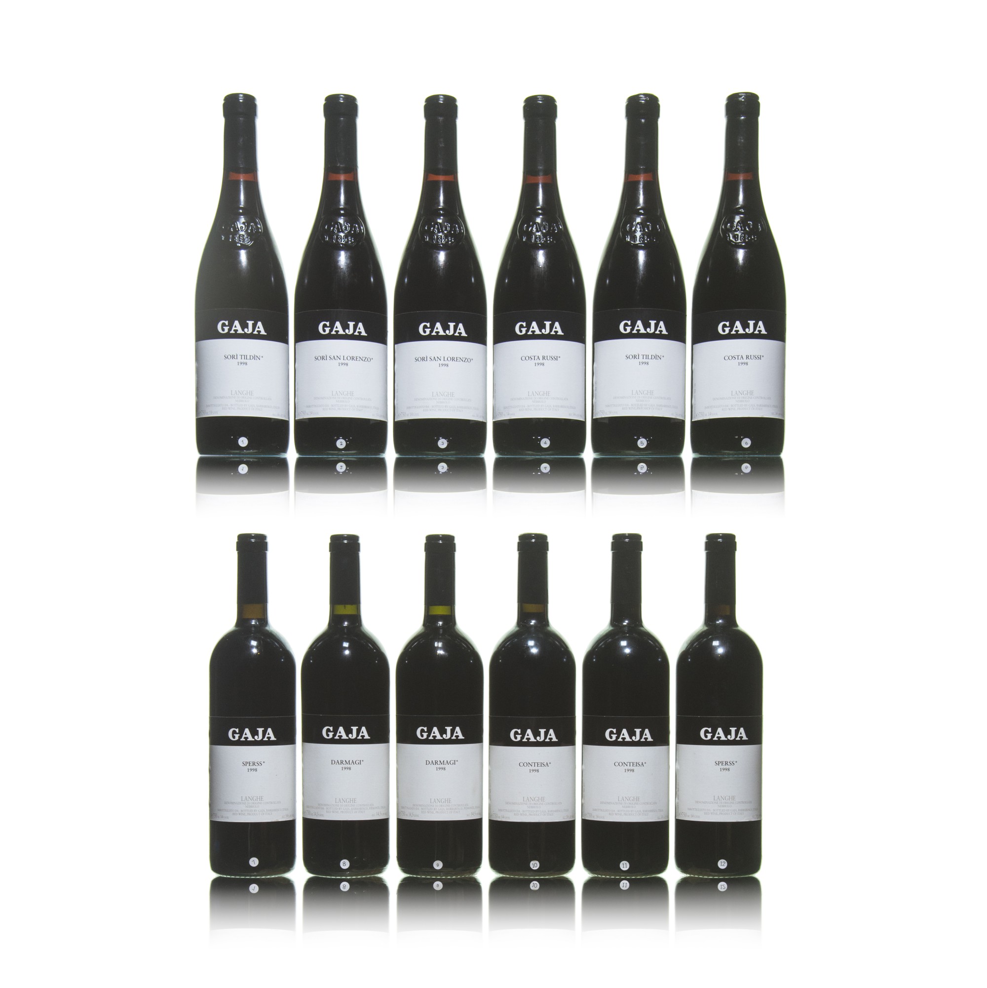 Gaja Single Vineyard Assortment Case 1998 Gaja (12 BT) | Vinous ...