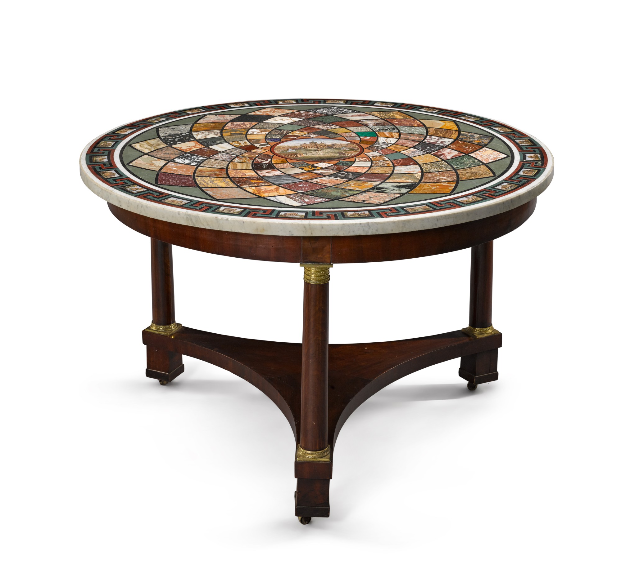 An Italian micromosaic and specimen marble table top, Rome, first half ...