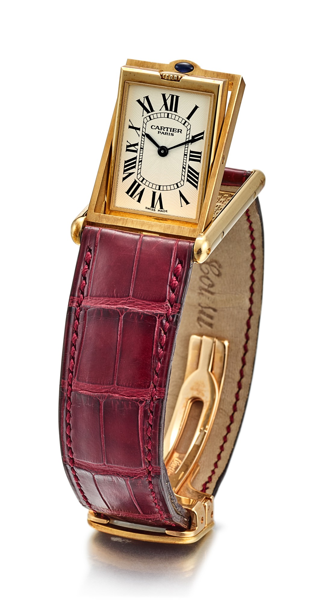 CARTIER | TANK BASCULANTE, A LIMITED EDITION YELLOW GOLD REVERSIBLE ...