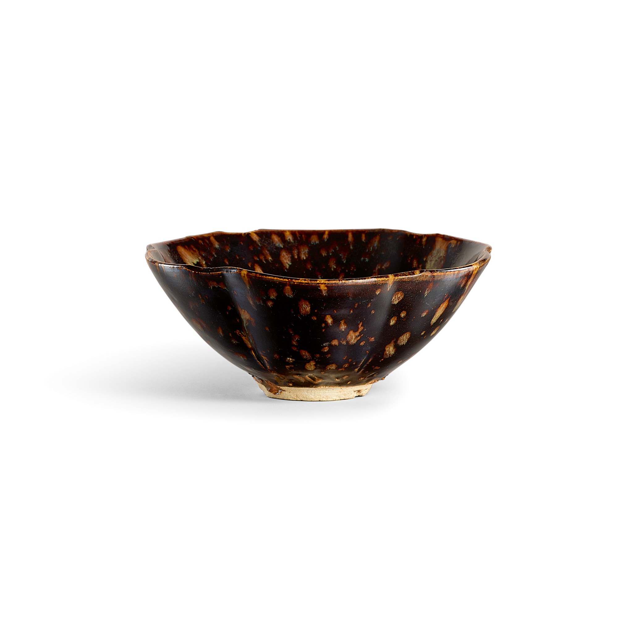 A rare Jizhou lobed tortoise-shell bowl Song dynasty | 宋 吉州窰玳瑁釉花式盌 ...