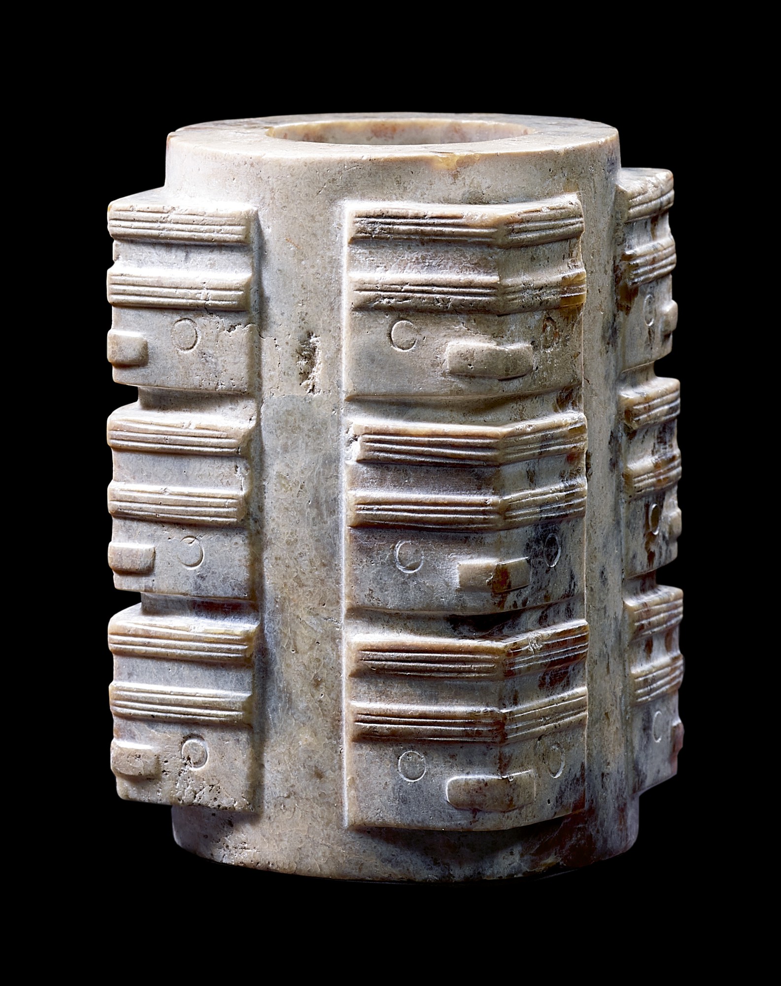 A SMALL JADE CONG NEOLITHIC PERIOD | 新石器時代 玉琮 | Monochrome II | | Sotheby's