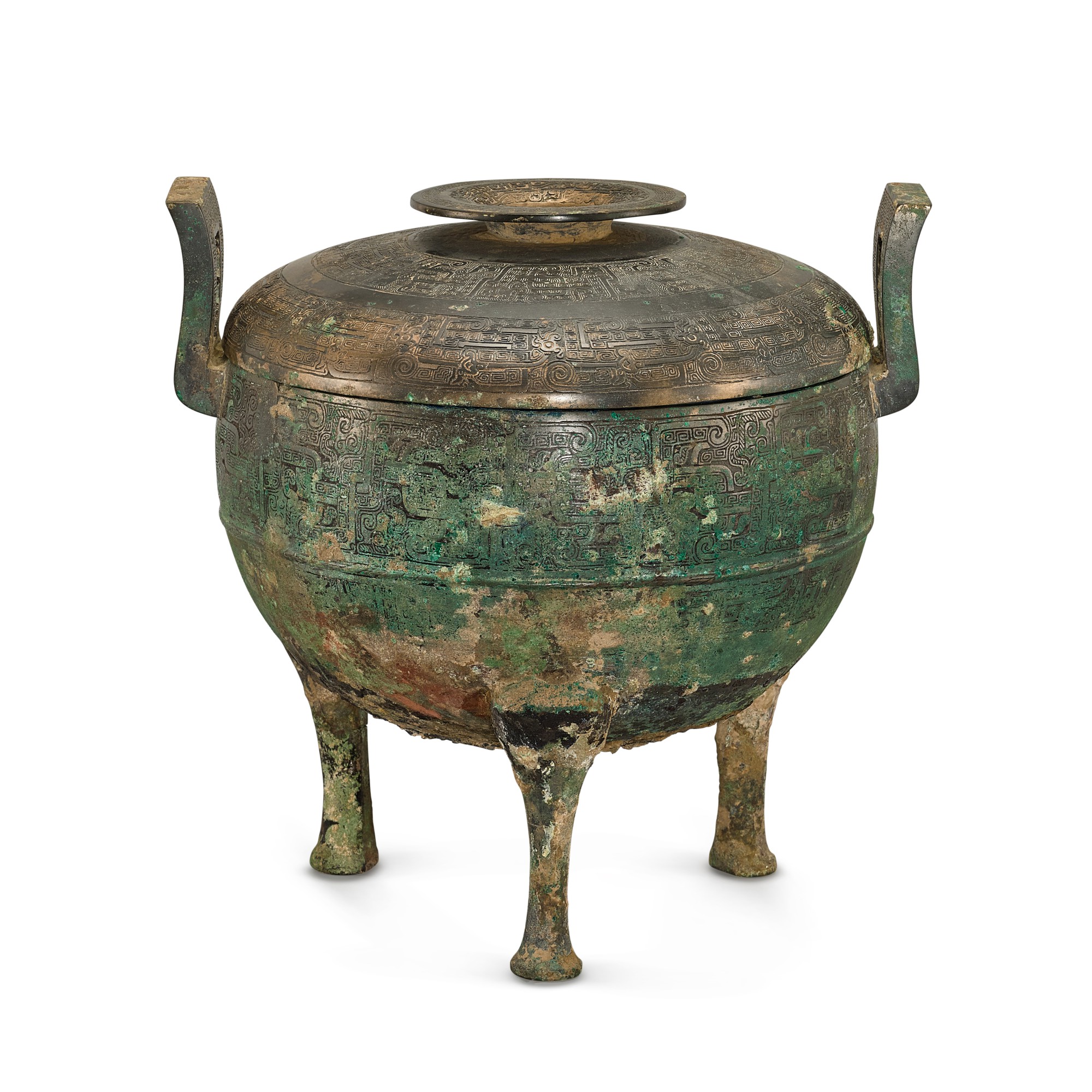AN ARCHAIC BRONZE RITUAL FOOD VESSEL, DING SPRING AND AUTUMN PERIOD ...