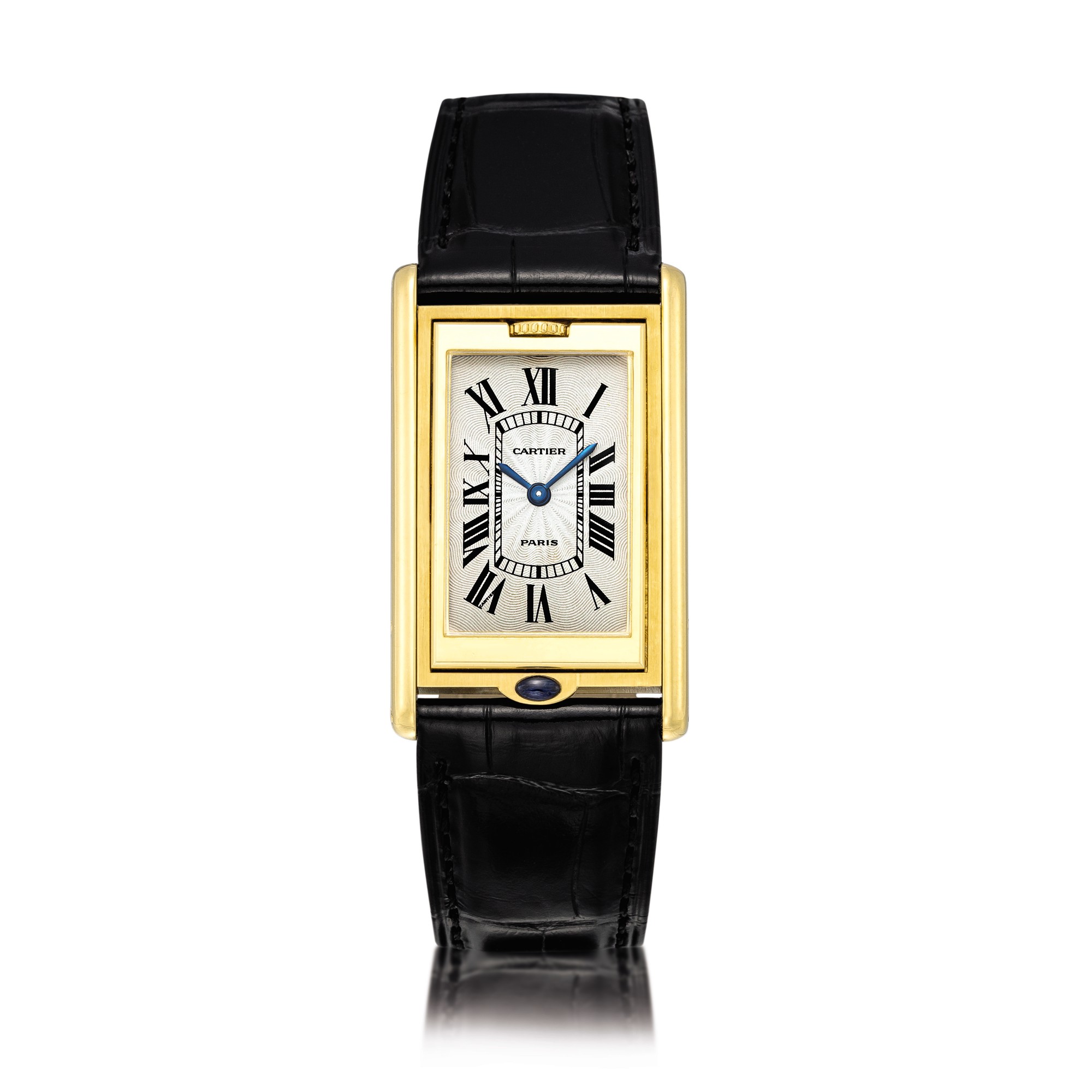 Cartier | Tank Basculante, A yellow gold reversible wristwatch, Circa ...