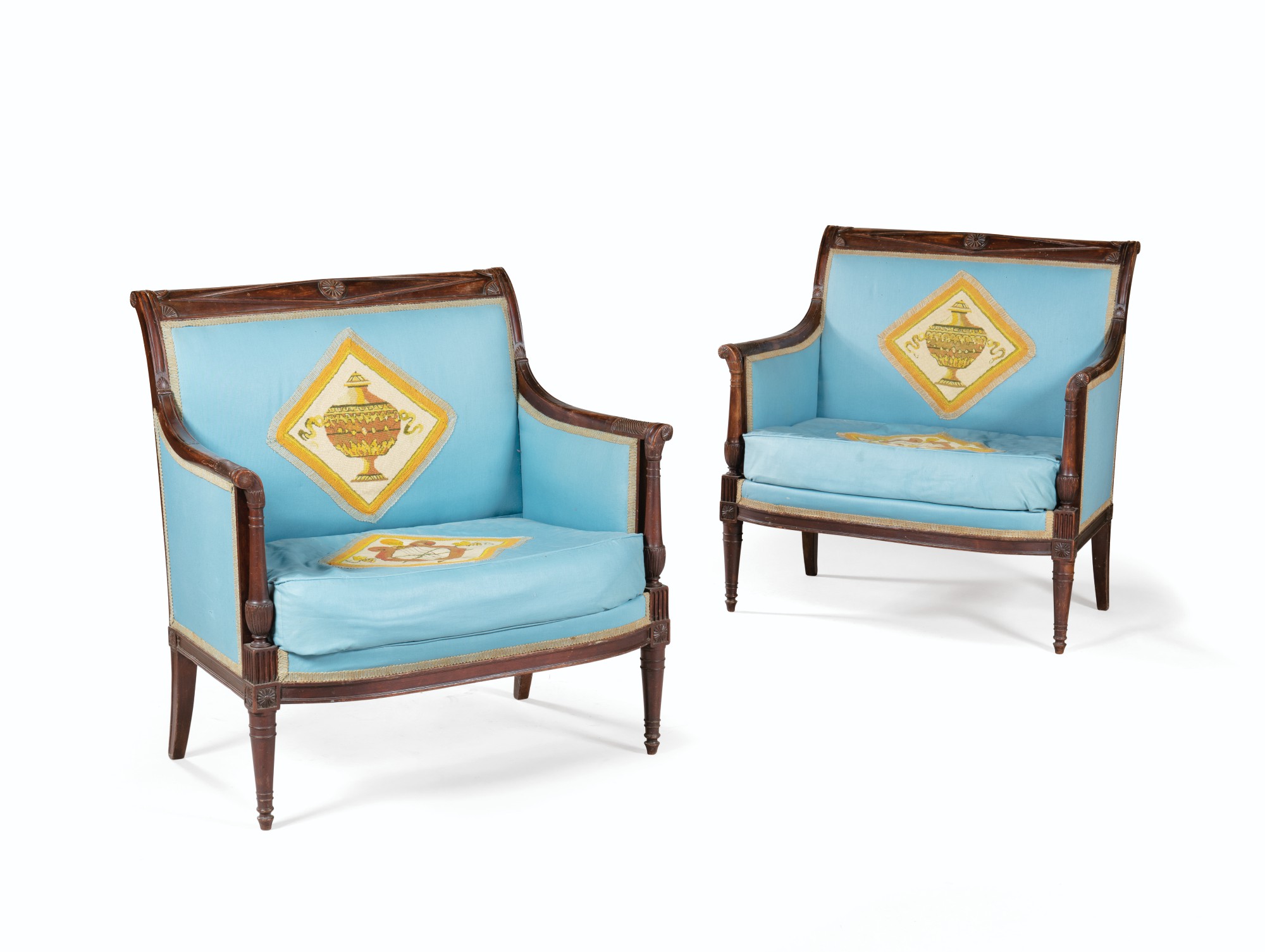 A PAIR OF DIRECTOIRE MAHOGANY AND BEECHWOOD MARQUISES | PAIRE DE ...