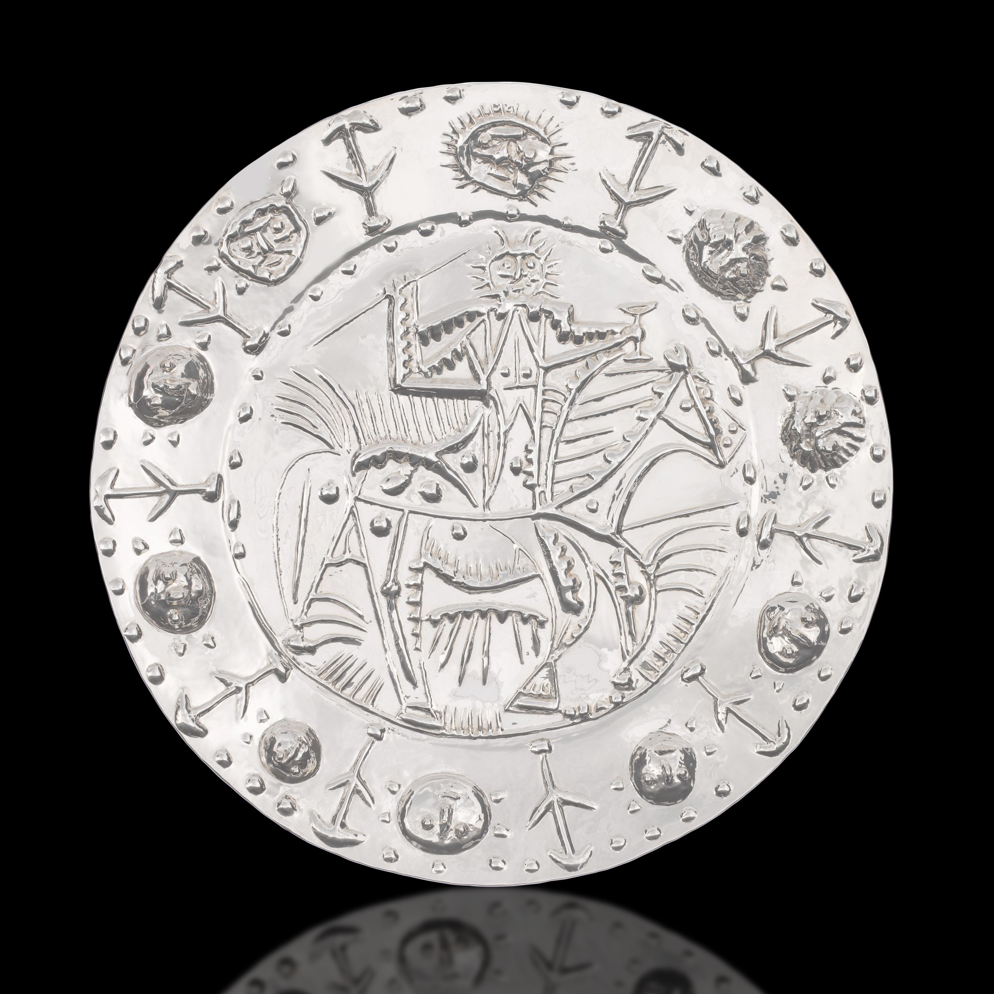 A Complete Set of Twenty-Four Silver Plates, accompanied by an ...