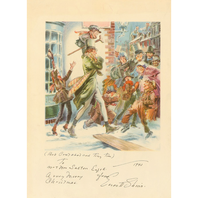 Everett Shinn Vintage Christmas Cards Signed Available For Immediate ...