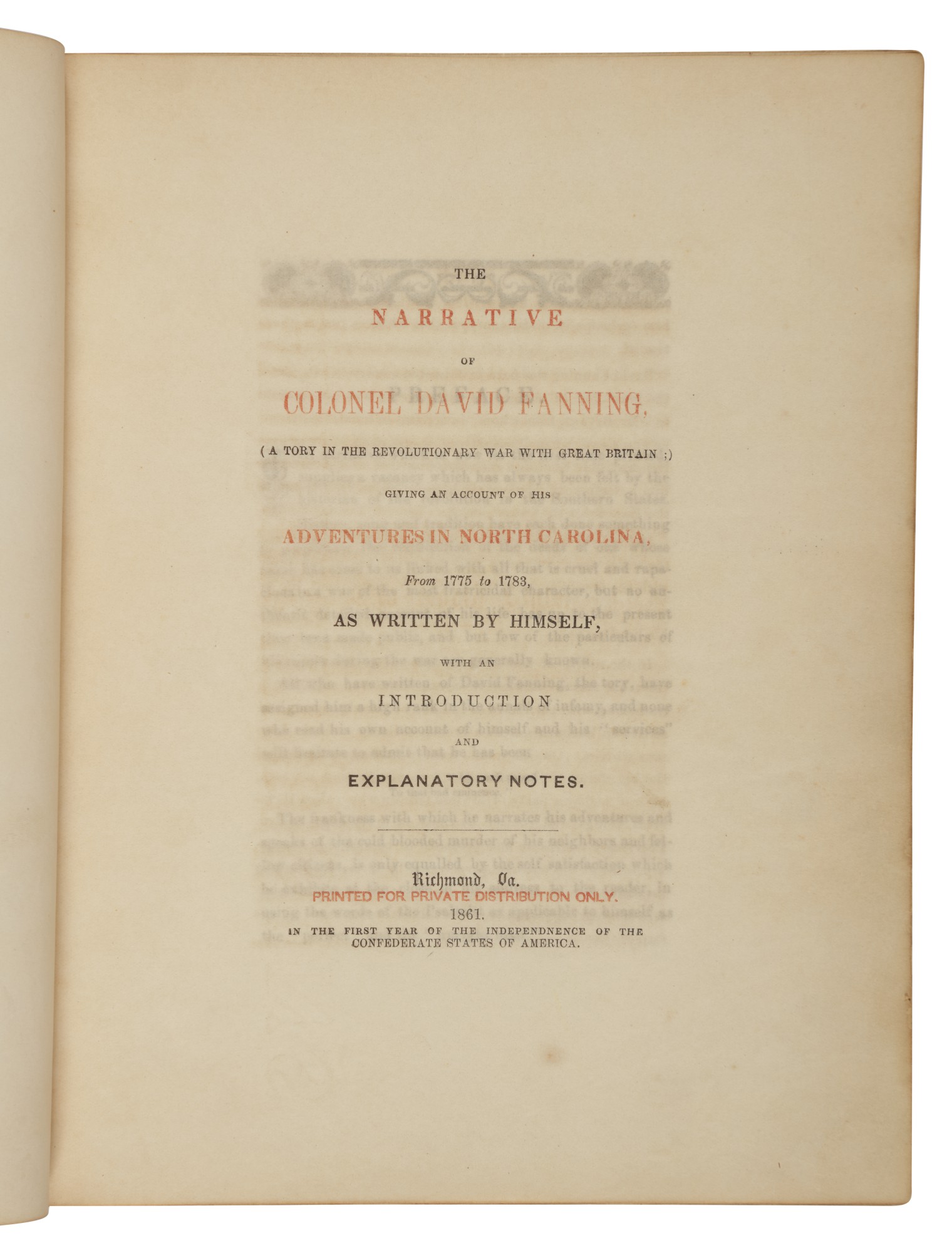 Fanning, David | The first book printed in the Confederacy | The ...