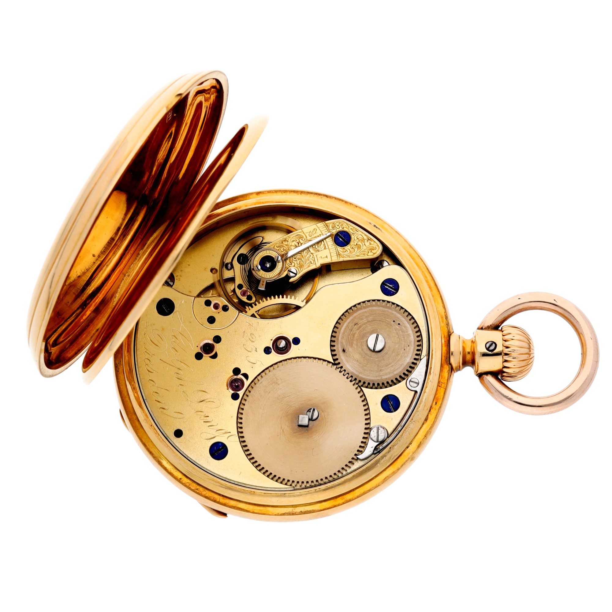 A gold open-faced keyless lever watch Circa 1870, no. 7235 | Fine ...