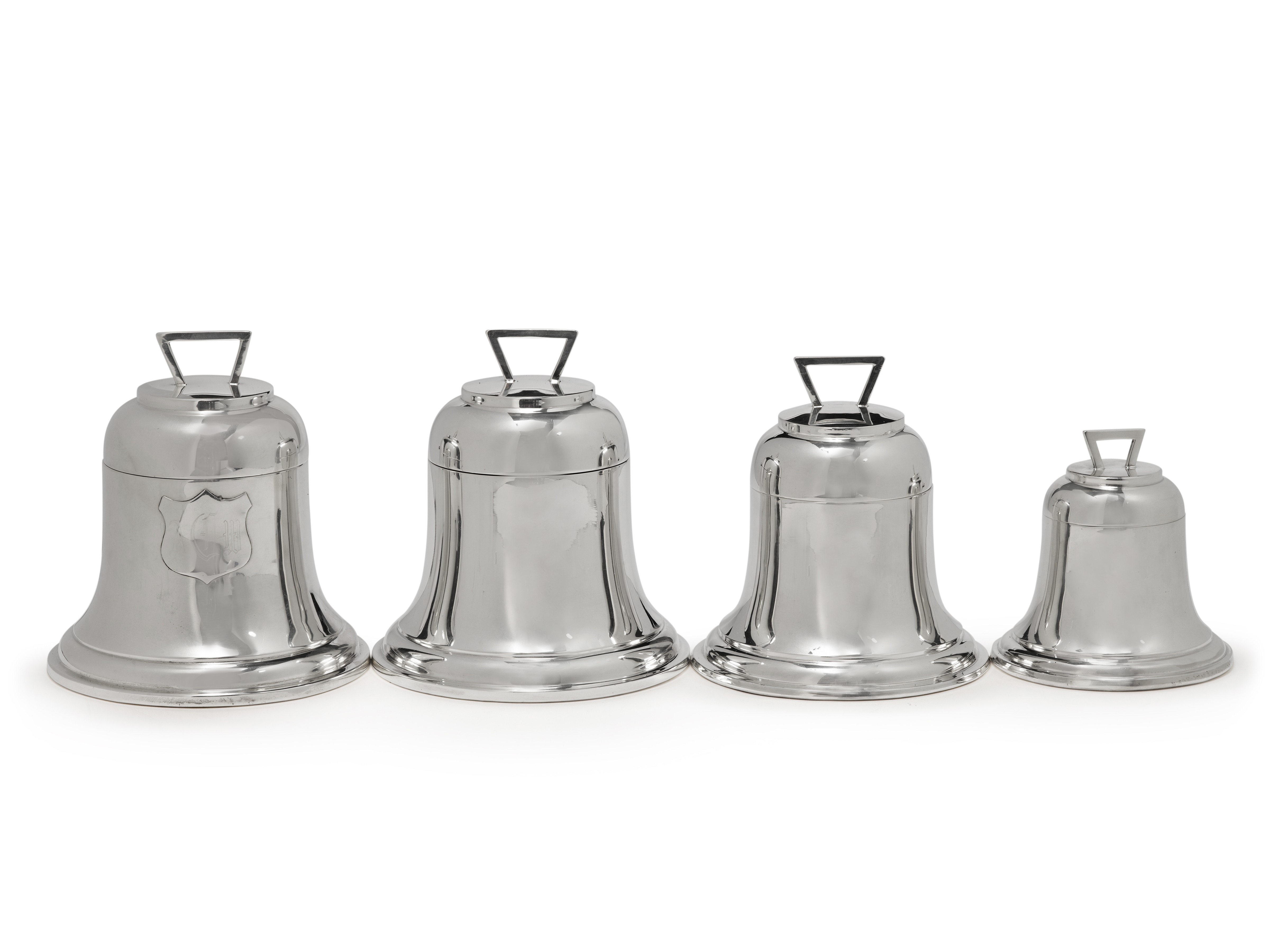 Four English Bell-Form Inkwells, A & J Zimmerman Ltd., Birmingham, 1929 ...