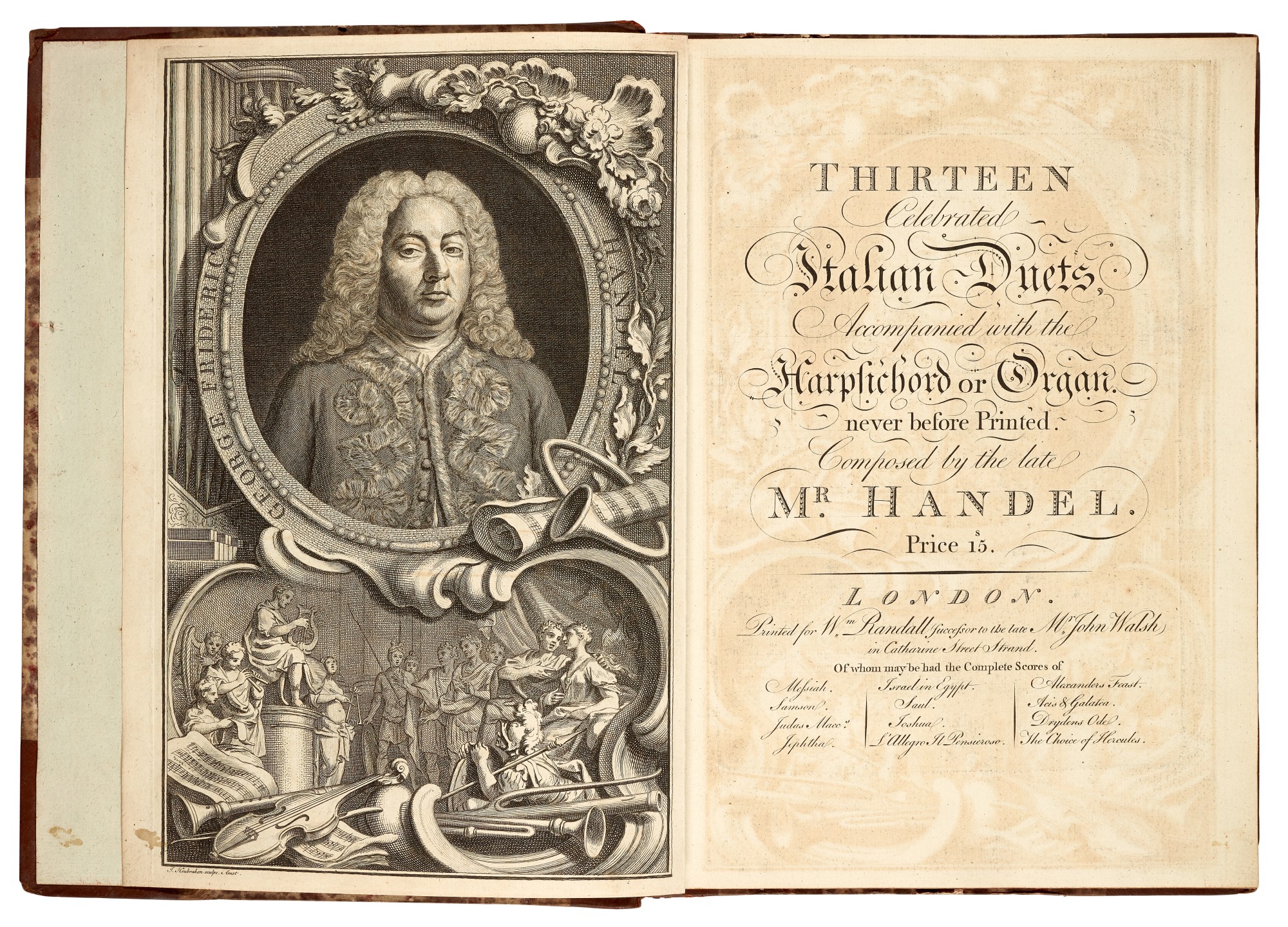 G.F. Handel. First edition of the early Italian chamber duets, London ...