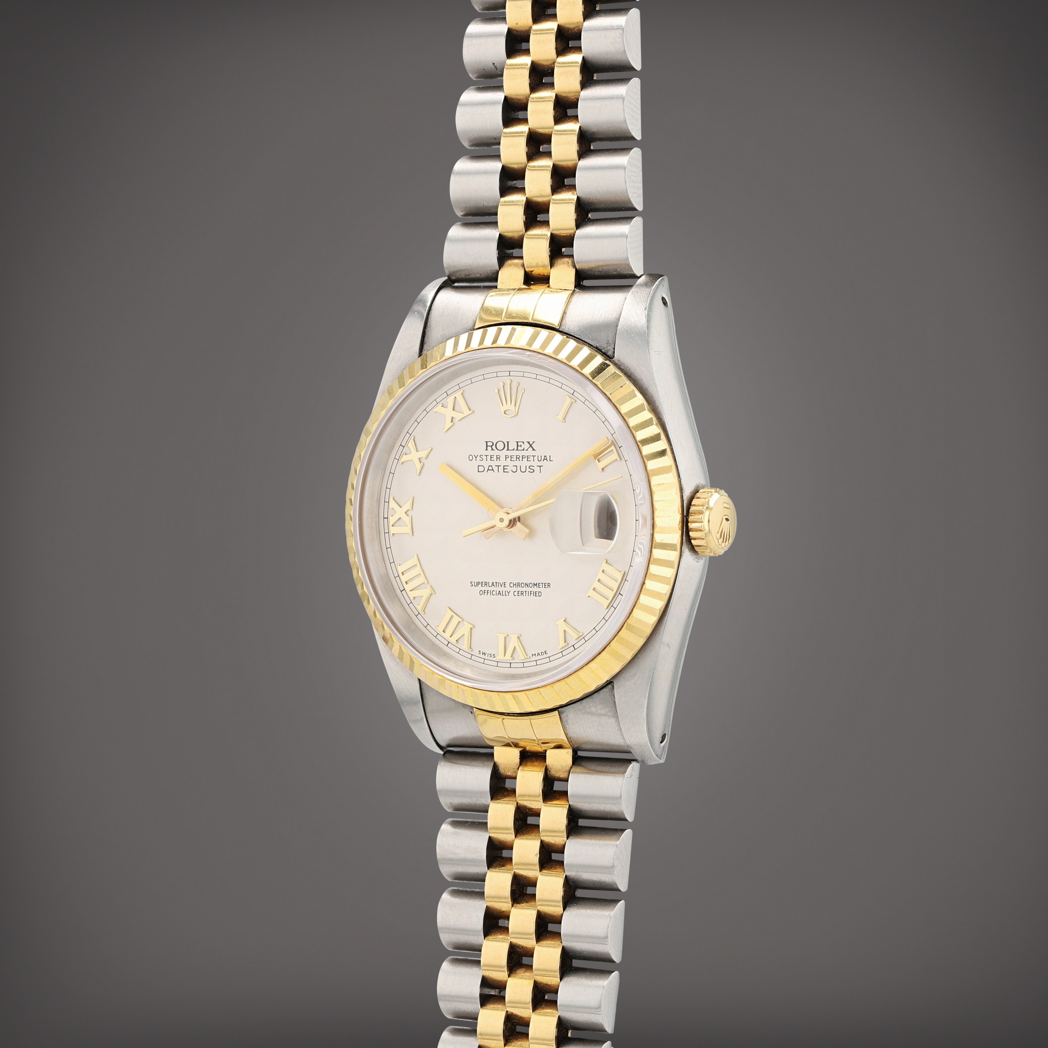 Datejust 'Pyramid dial', reference 16233 Montre bracelet en acier et or ...