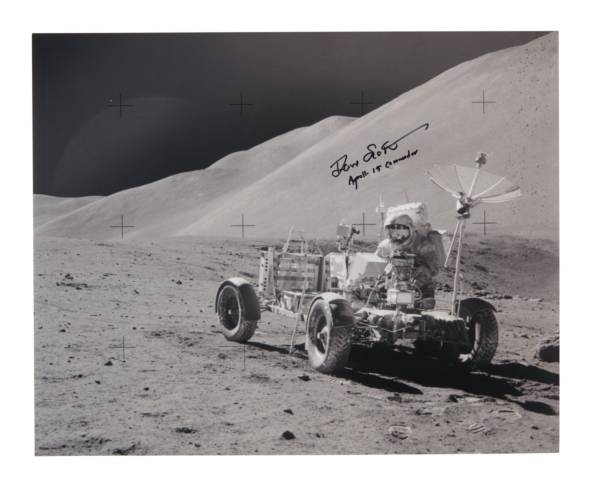 [Apollo 15] — Lunar Rover on the Lunar Surface. Black & white ...