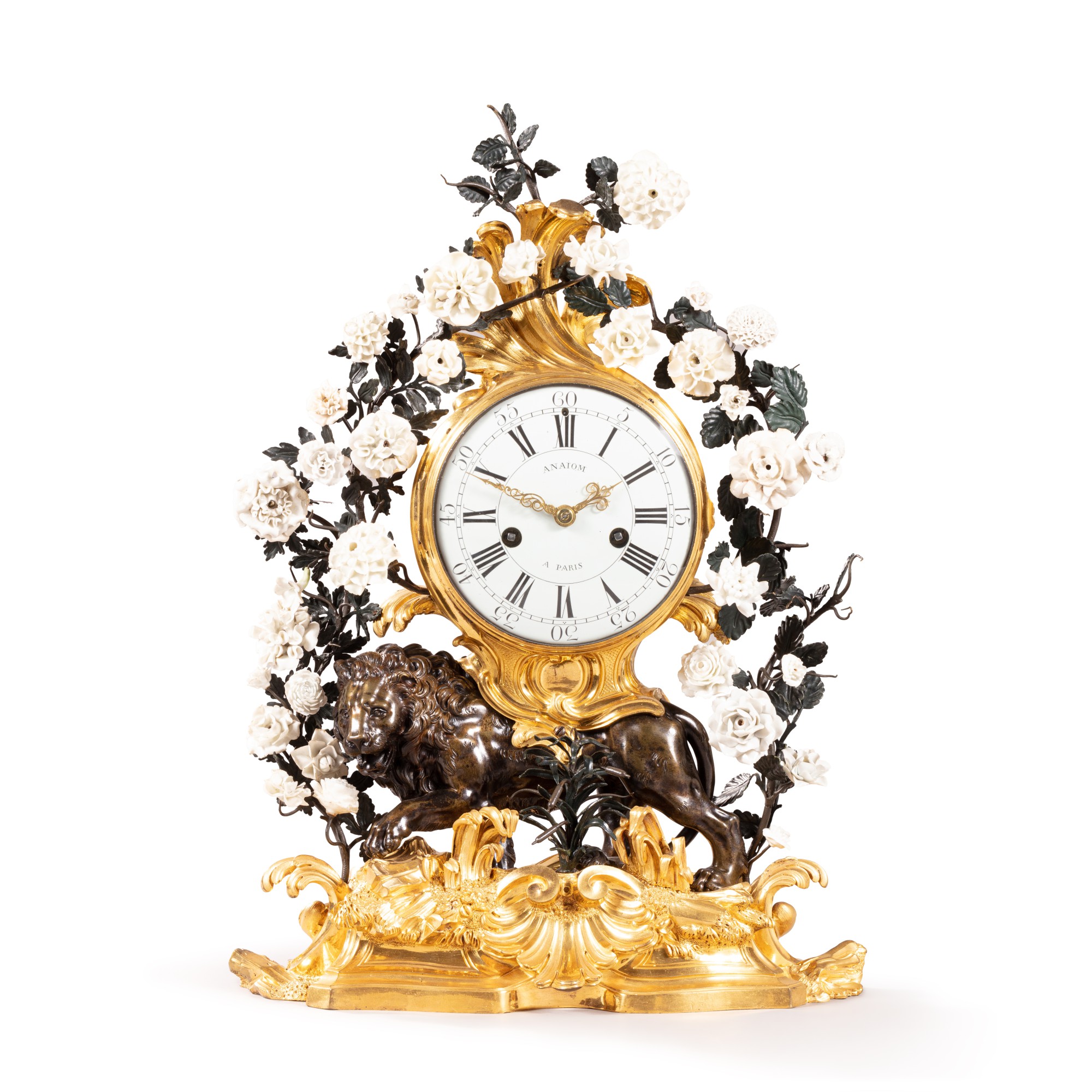 An important Louis XV clock au lion, circa 1750, the model attributed ...