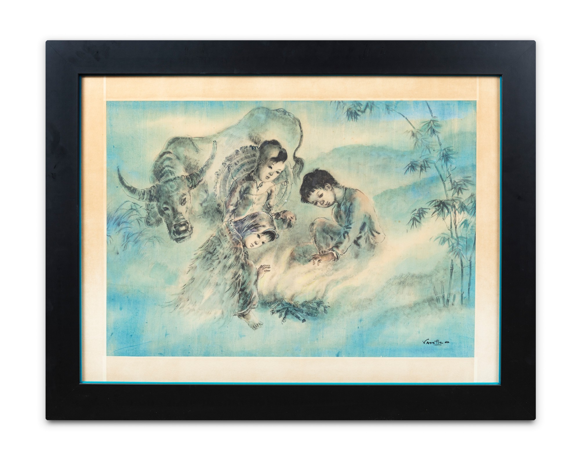 Tran Van Tho (1917-2004), Children and buffalo | Tran Van Tho (1917-2004), 童子與牛 | La Mystique de ...