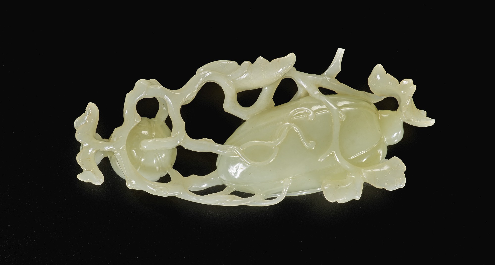 A pale green jade 'praying mantis' double box and cover, Qing dynasty ...