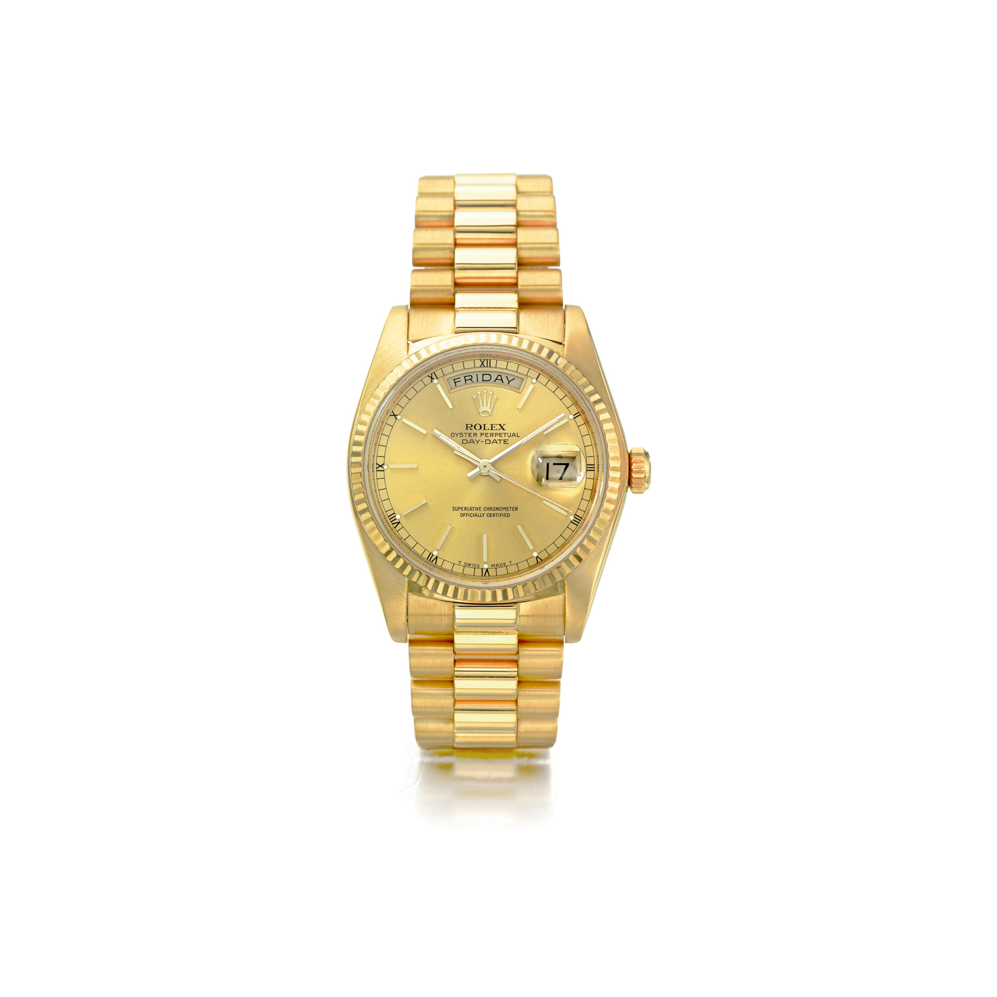 ROLEX | REF 18038 DAY-DATE, A YELLOW GOLD AUTOMATIC CENTER SECONDS ...