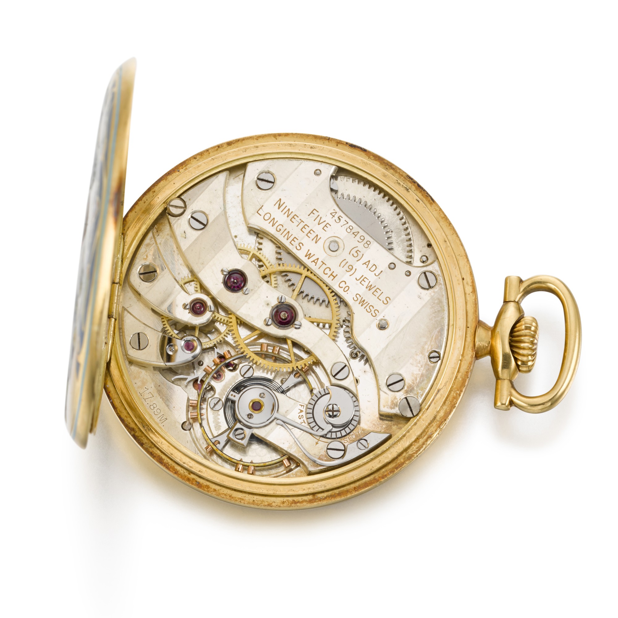 LONGINES | RETAILED BY TIFFANY & CO: A GOLD AND ENAMEL OPEN-FACED ...