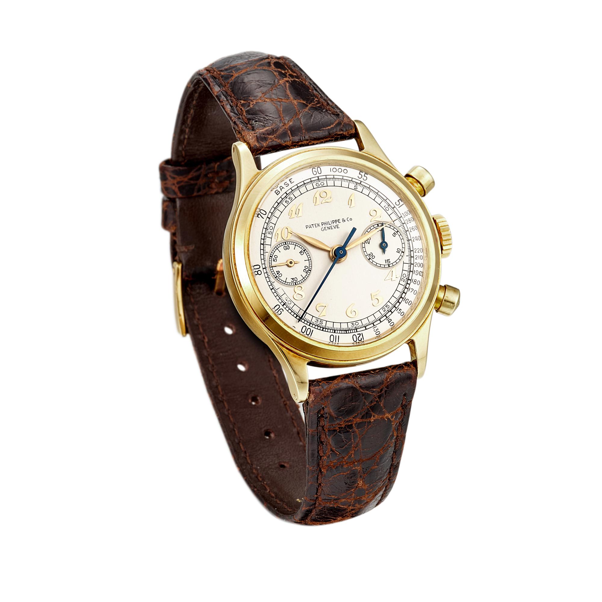 Reference 1463 | A yellow gold chronograph wristwatch with Breguet ...