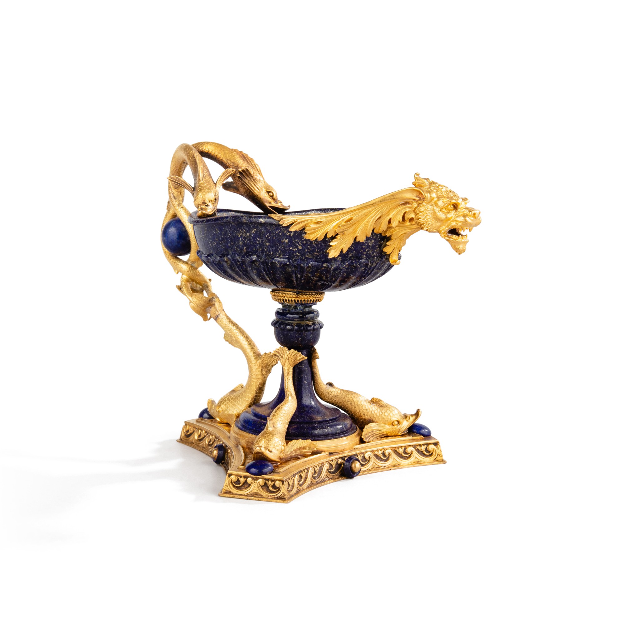 A gold-mounted lapis lazuli cup, Continental, second half of the 19th ...