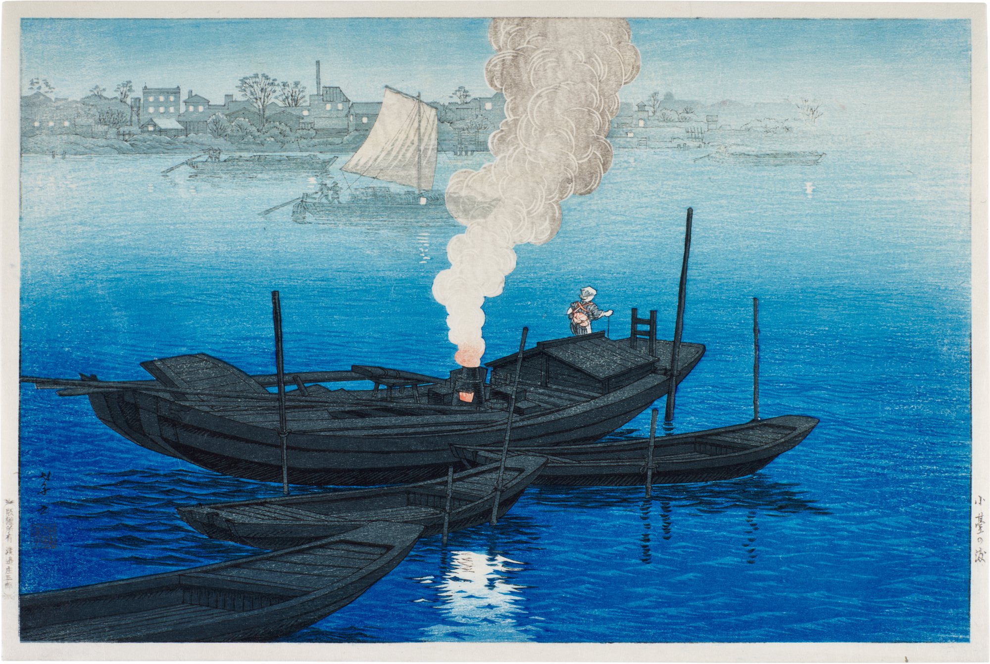 Ito Takashi (1894-1982) | Ferry at Odai (Odai no watashi) | Taisho ...
