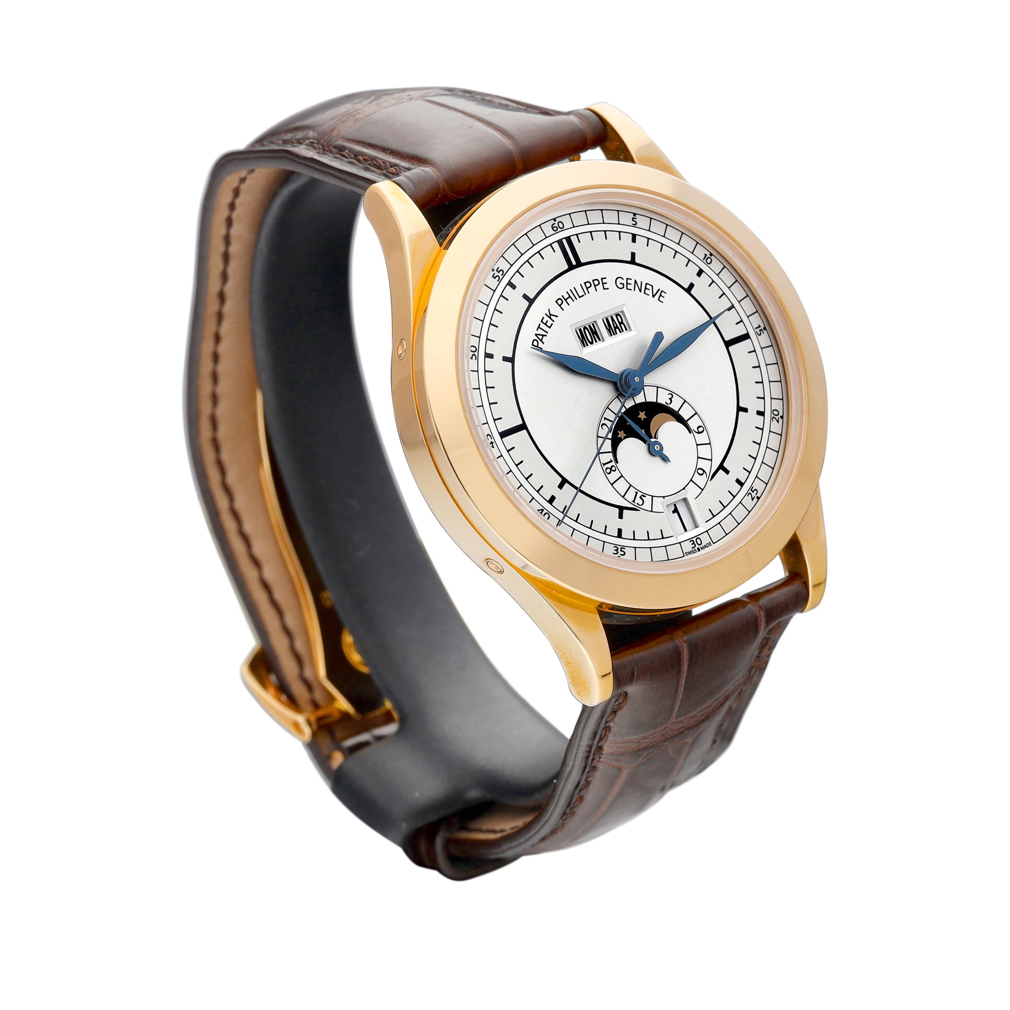 Reference 5396 | A pink gold annual calendar wristwatch with day, date ...