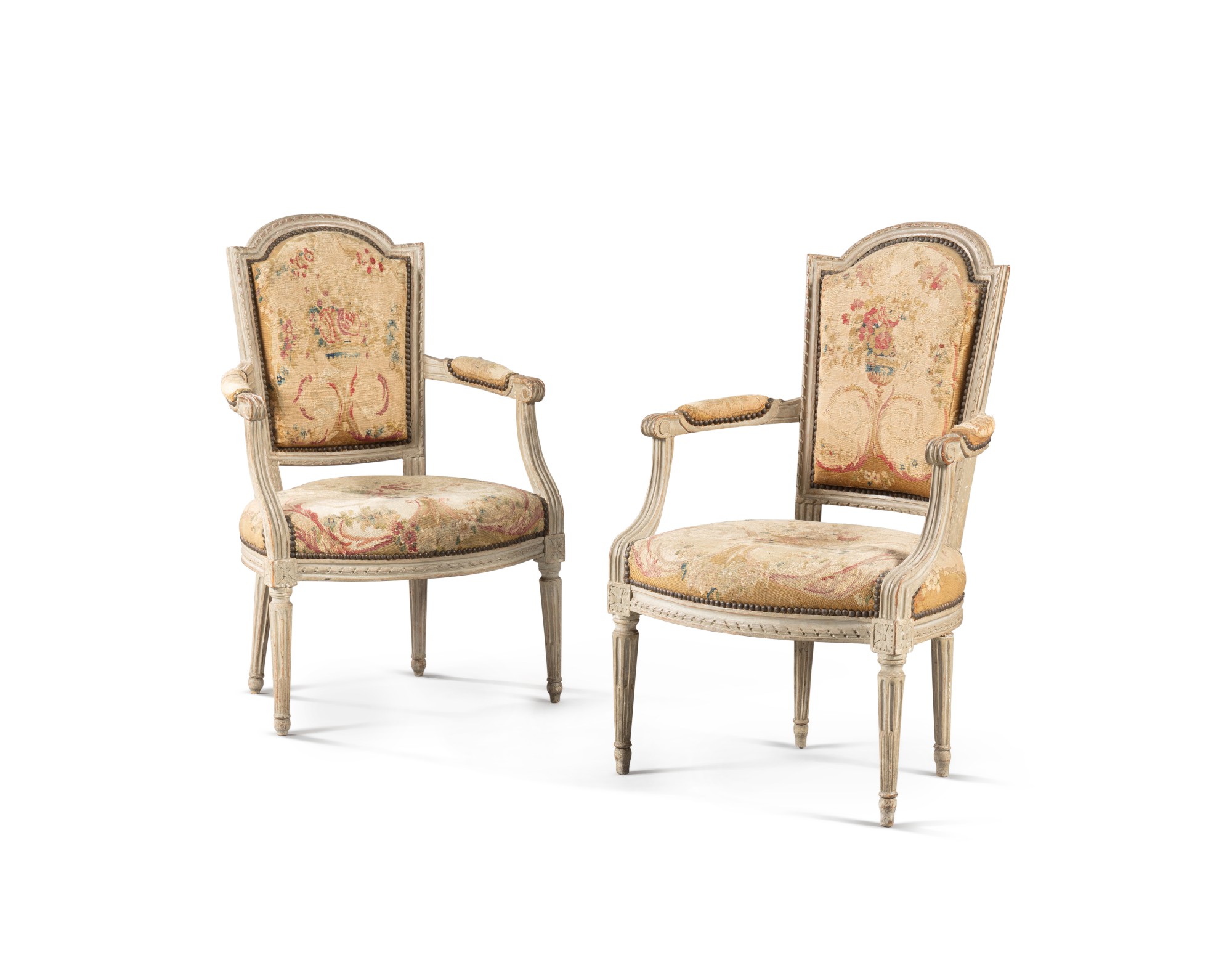 A white lacquered beechwood seat furniture, Louis XVI, circa 1780 ...
