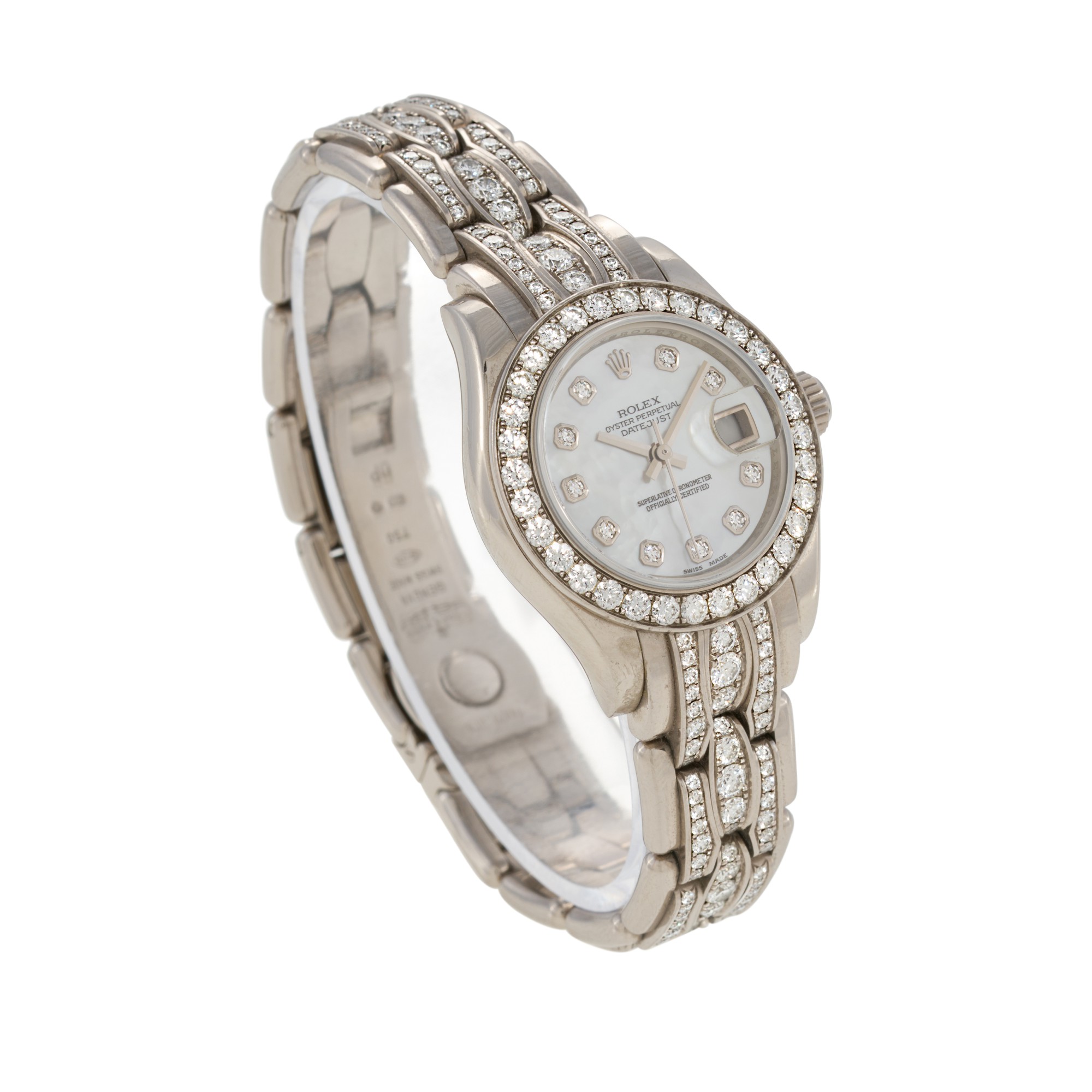 Pearlmaster, Ref. 80299 White gold and diamond-set wristwatch with date ...