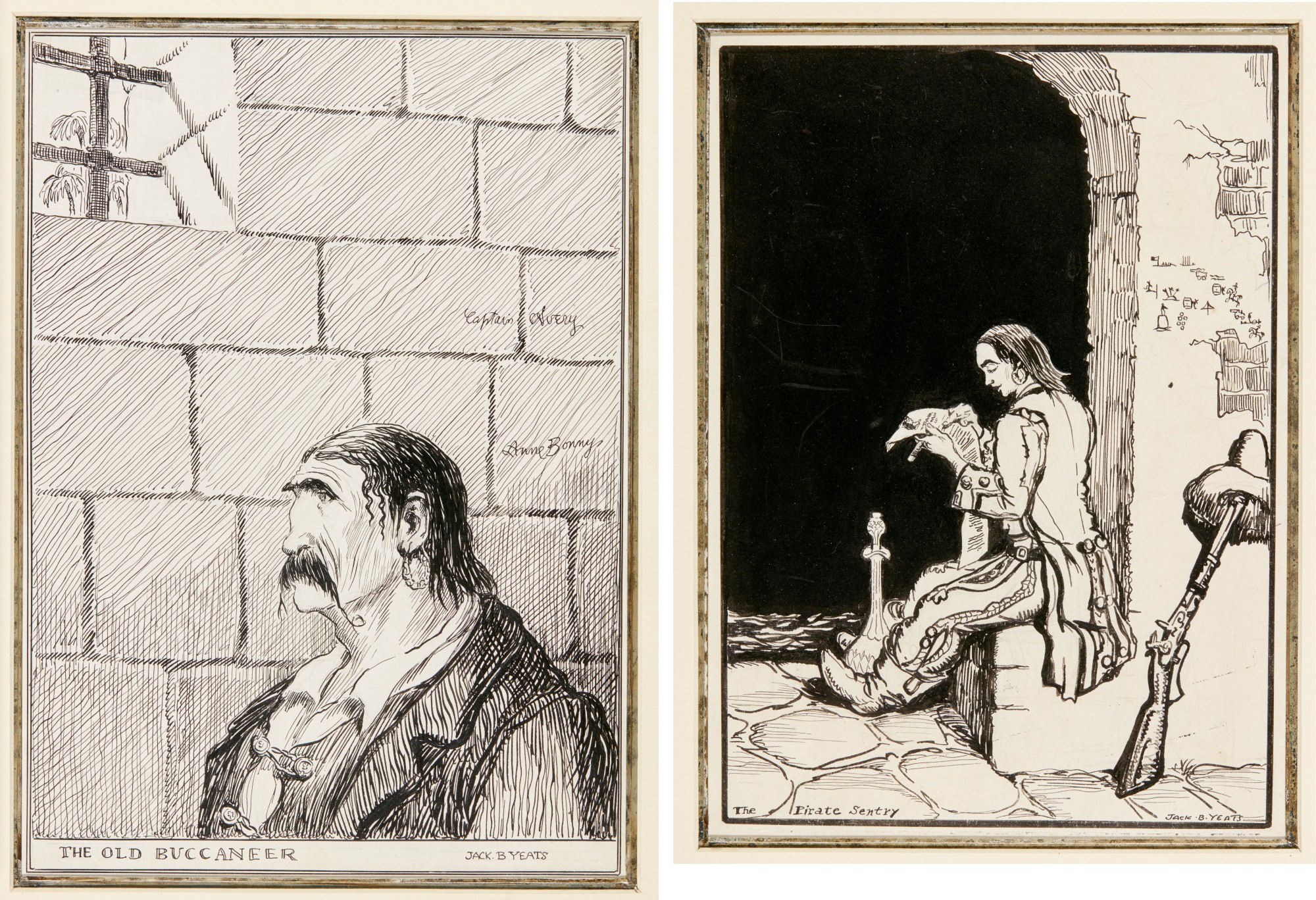 JACK B. YEATS, R.H.A. | TWO INK DRAWINGS FOR A BROADSIDE | Eclectic ...