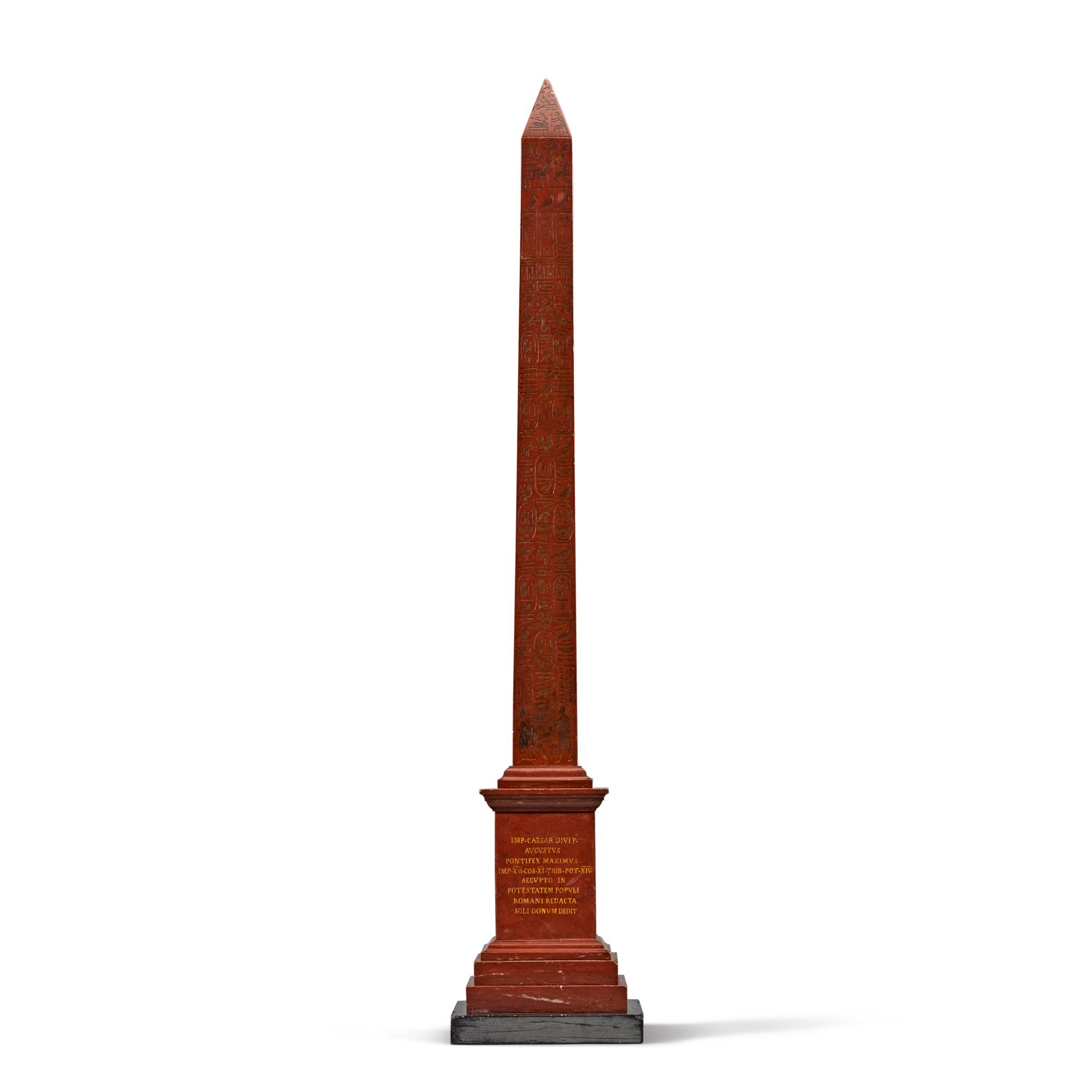 A large Italian rosso antico model of the Flaminian obelisk, 19th ...