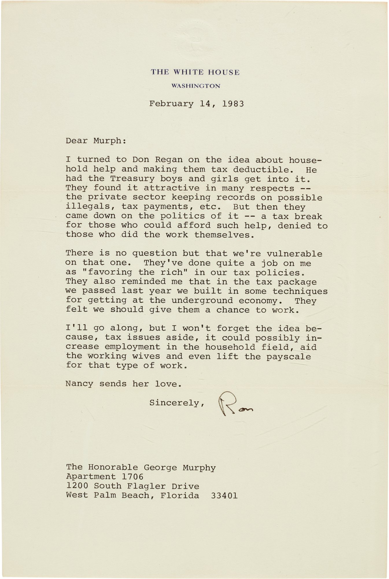 Reagan, Ronald | A revealing series of letters by President Reagan ...