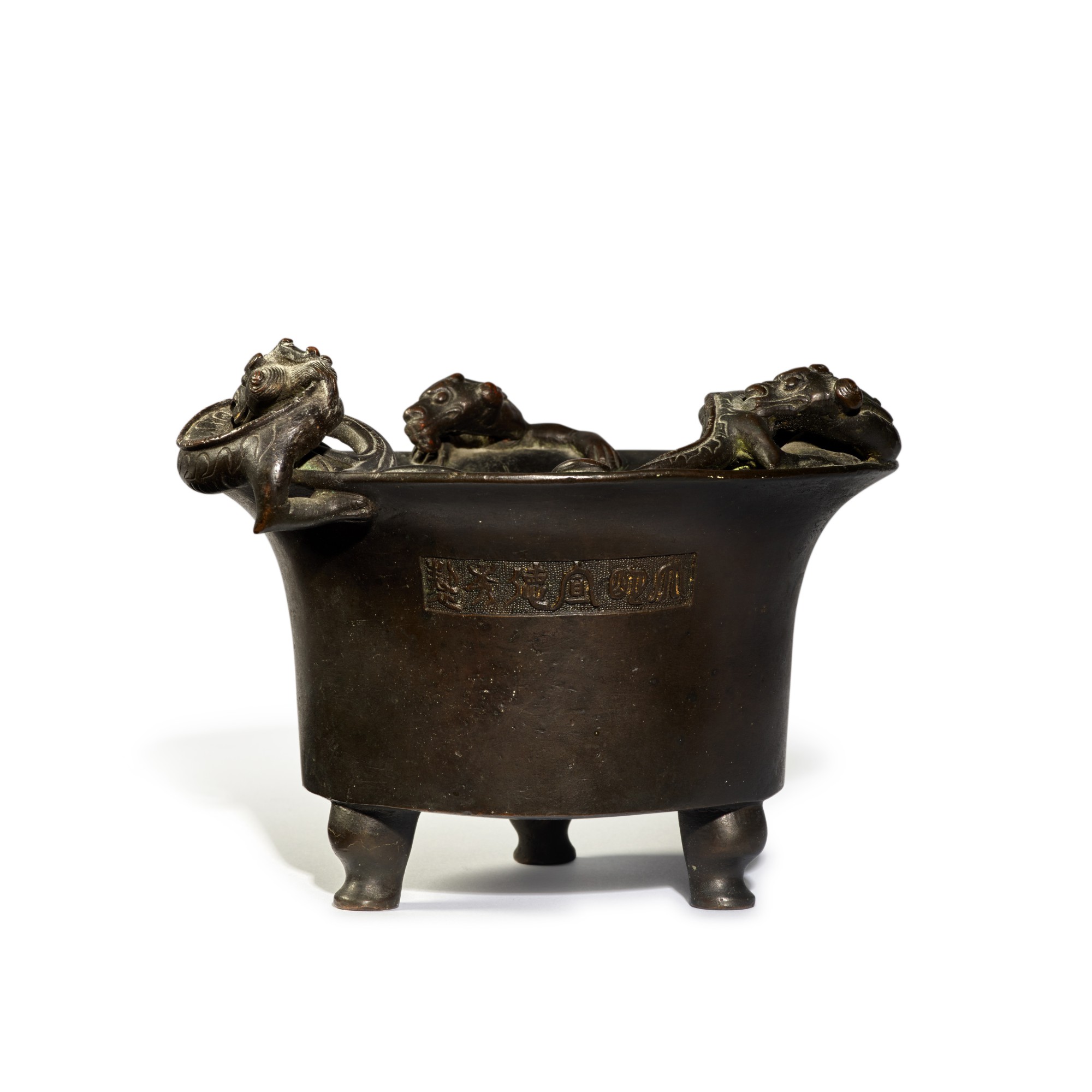 A bronze tripod 'chilong' censer, Qing dynasty, 19th century | 清十九世紀 ...