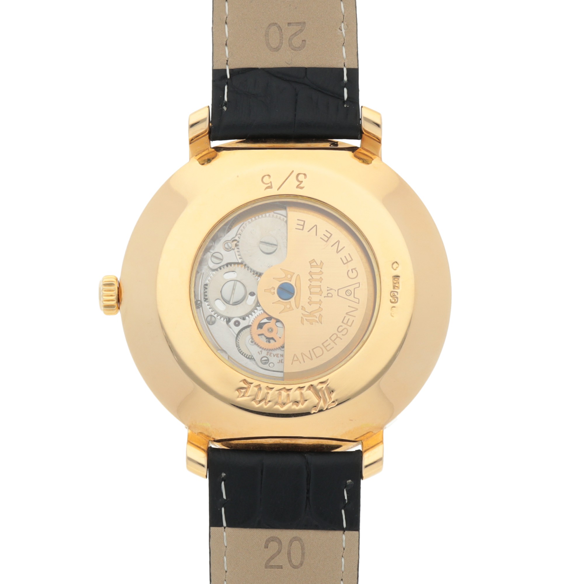 KRONE LIMITED EDITION YELLOW GOLD WRISTWATCH WITH ENAMEL DIAL CIRCA ...