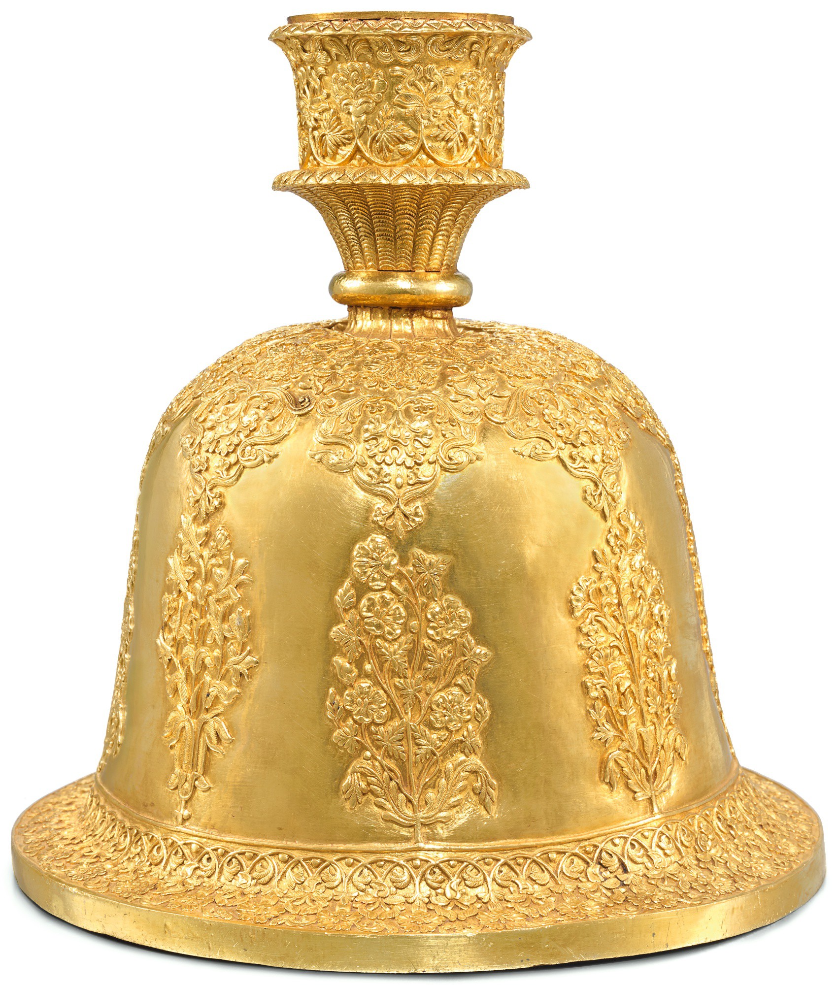 A GOLD HUQQA BASE, NORTH INDIA, PROBABLY KUTCH, DATED 3 BHADRA 94 ...
