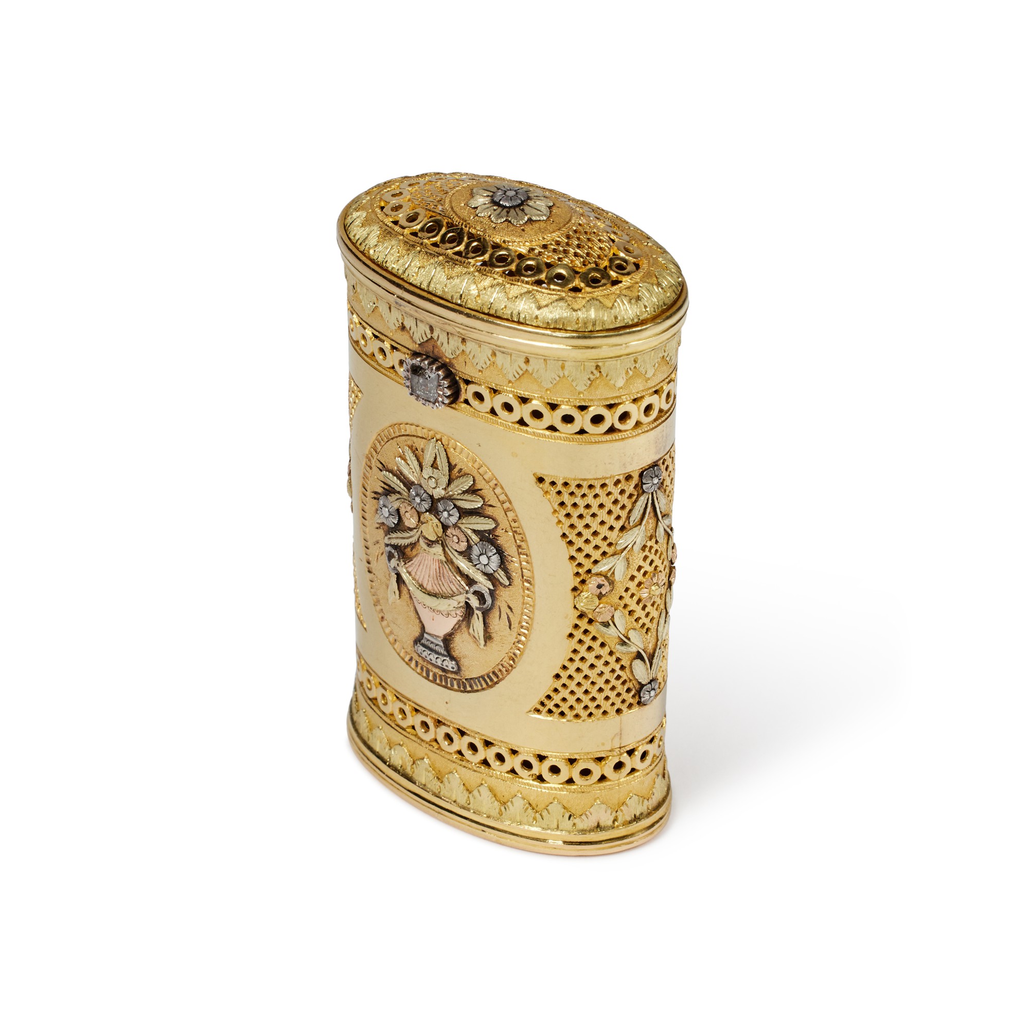 A Mexican Vari-Color Gold Cheroot Case, Probably Mexico City, Circa ...