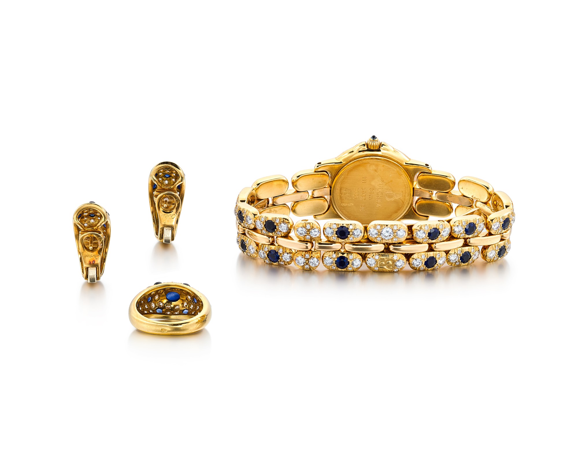 Diamond And Sapphire Demi Parure And Pulchra Wristwatch 卡地亞及