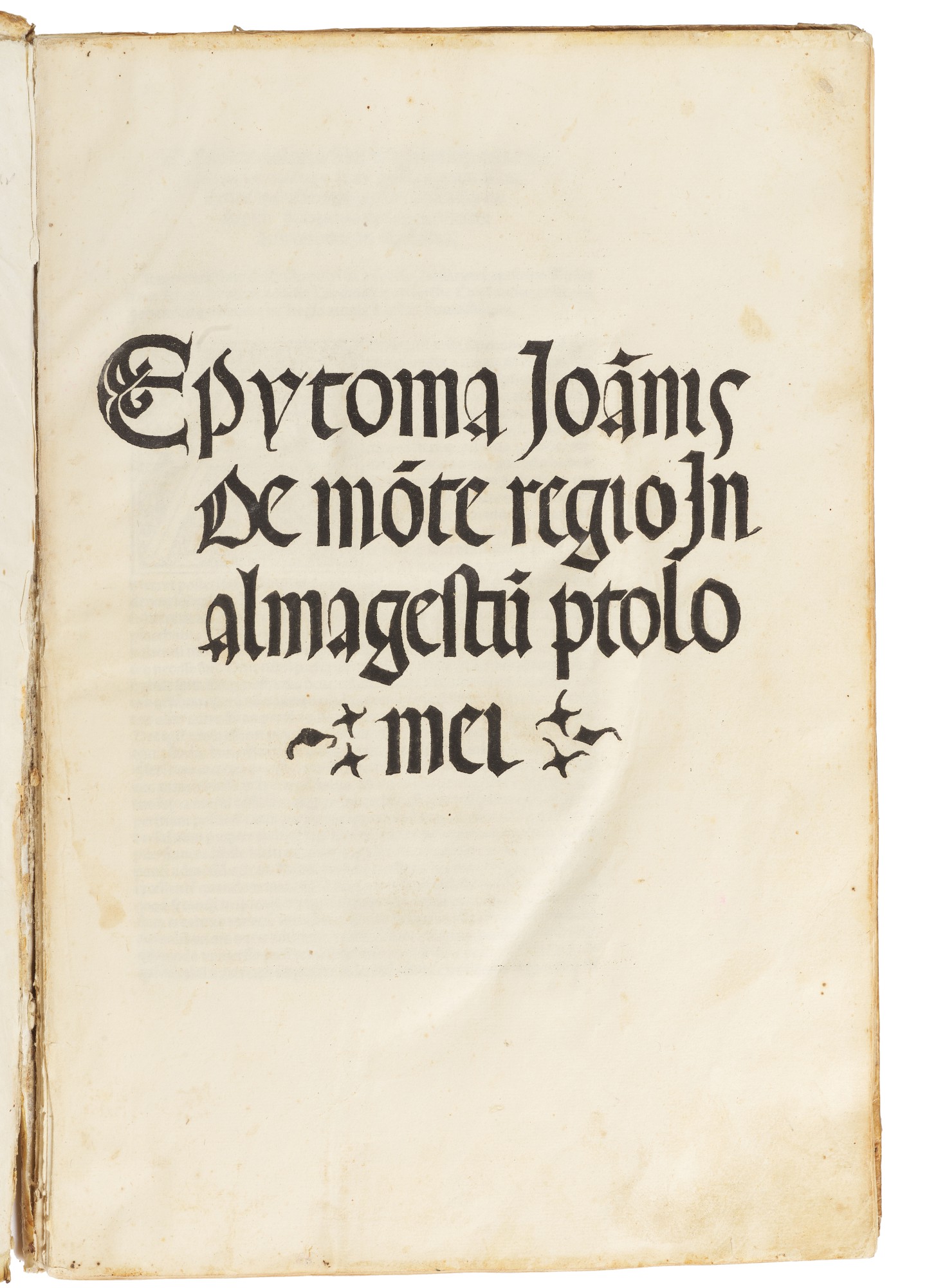 Regiomontanus, Epitoma in Almagestum Ptolemaei, Venice, 1496, reused ...