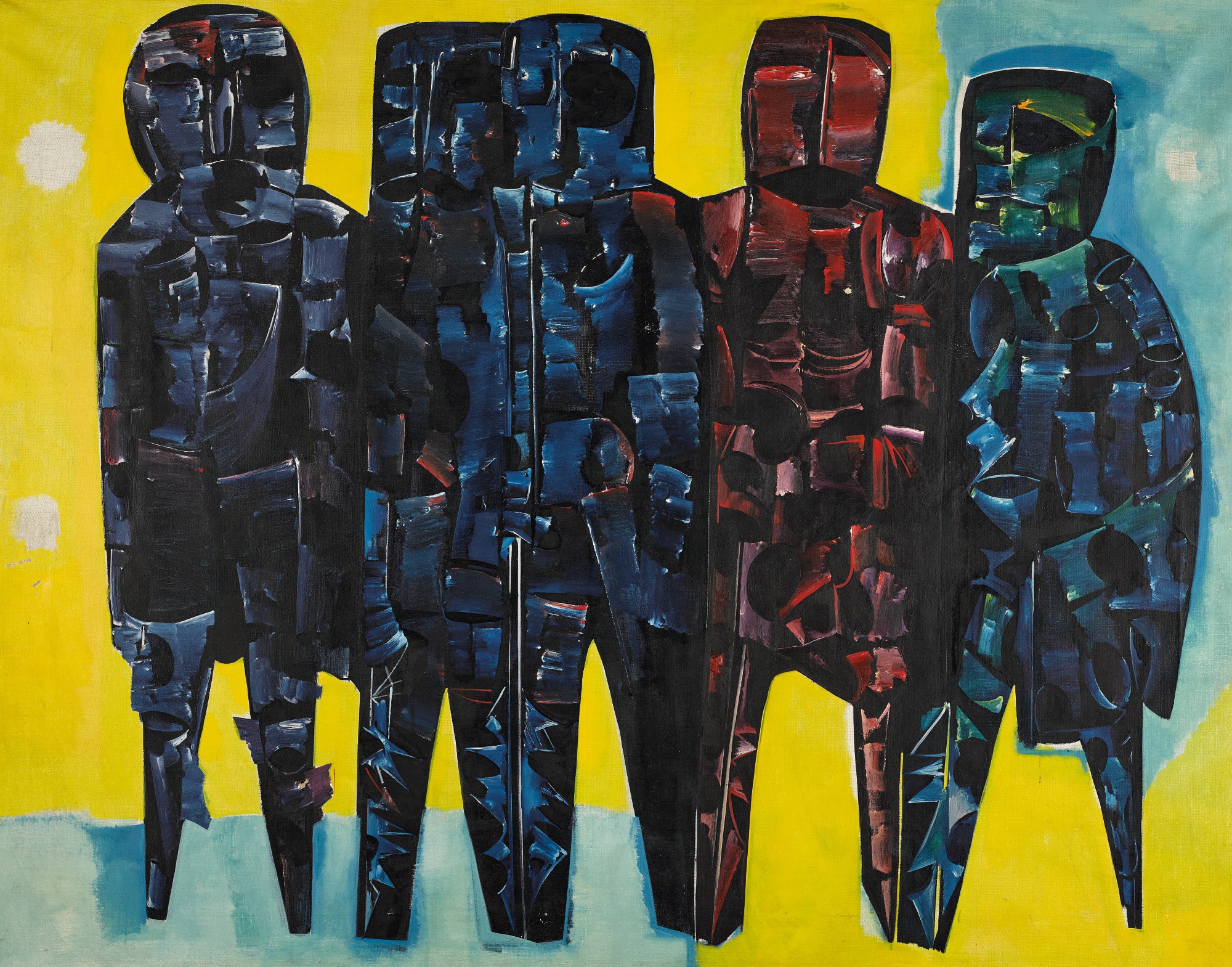 MAHMOUD SABRI | FIVE FIGURES UNDER THE SUN | 20th Century Art / Middle ...