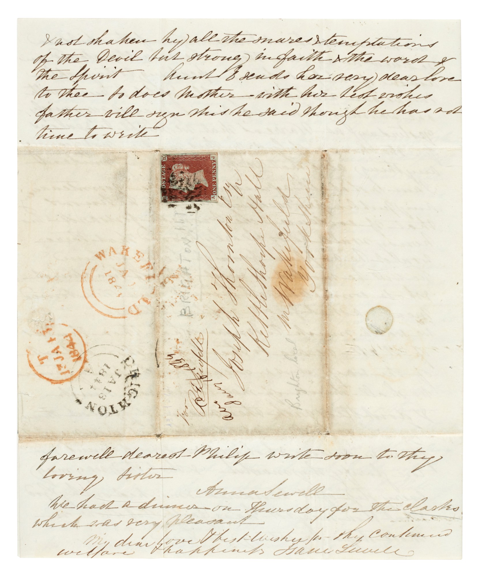 SEWELL | autograph letter signed, to her brother Philip, 1844 | English ...