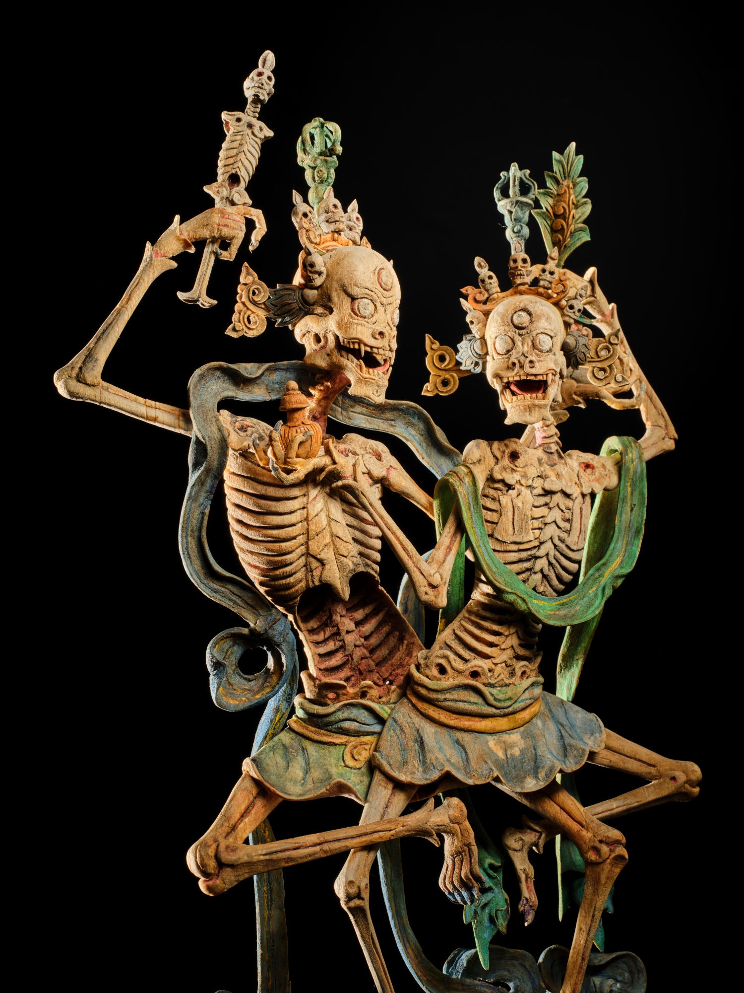 A polychrome wood figure of Chitipati, Mongolia, 18th century or later ...