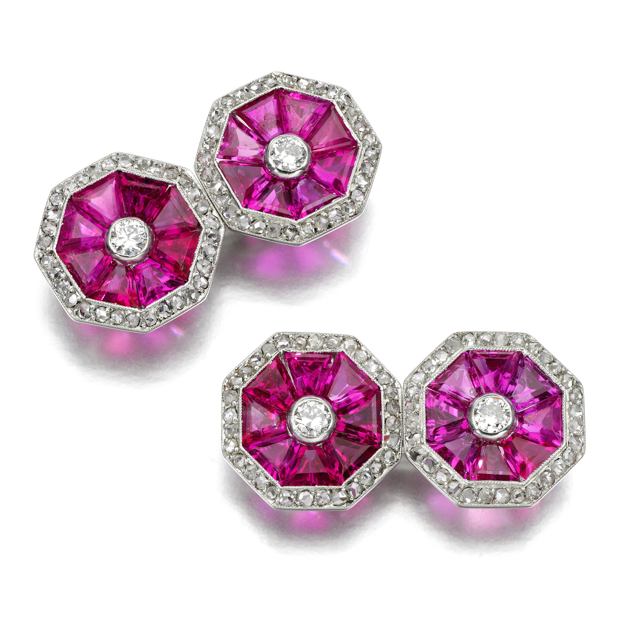 Pair of ruby and diamond cufflinks | A Gentleman’s Cabinet of ...