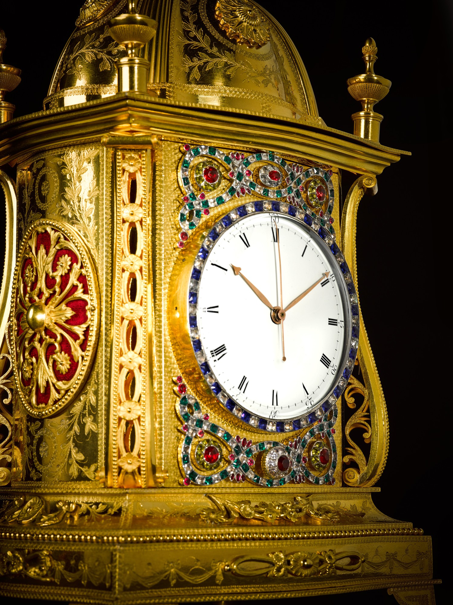 John Mottram: A George III gilt-brass paste-set musical automaton table ...