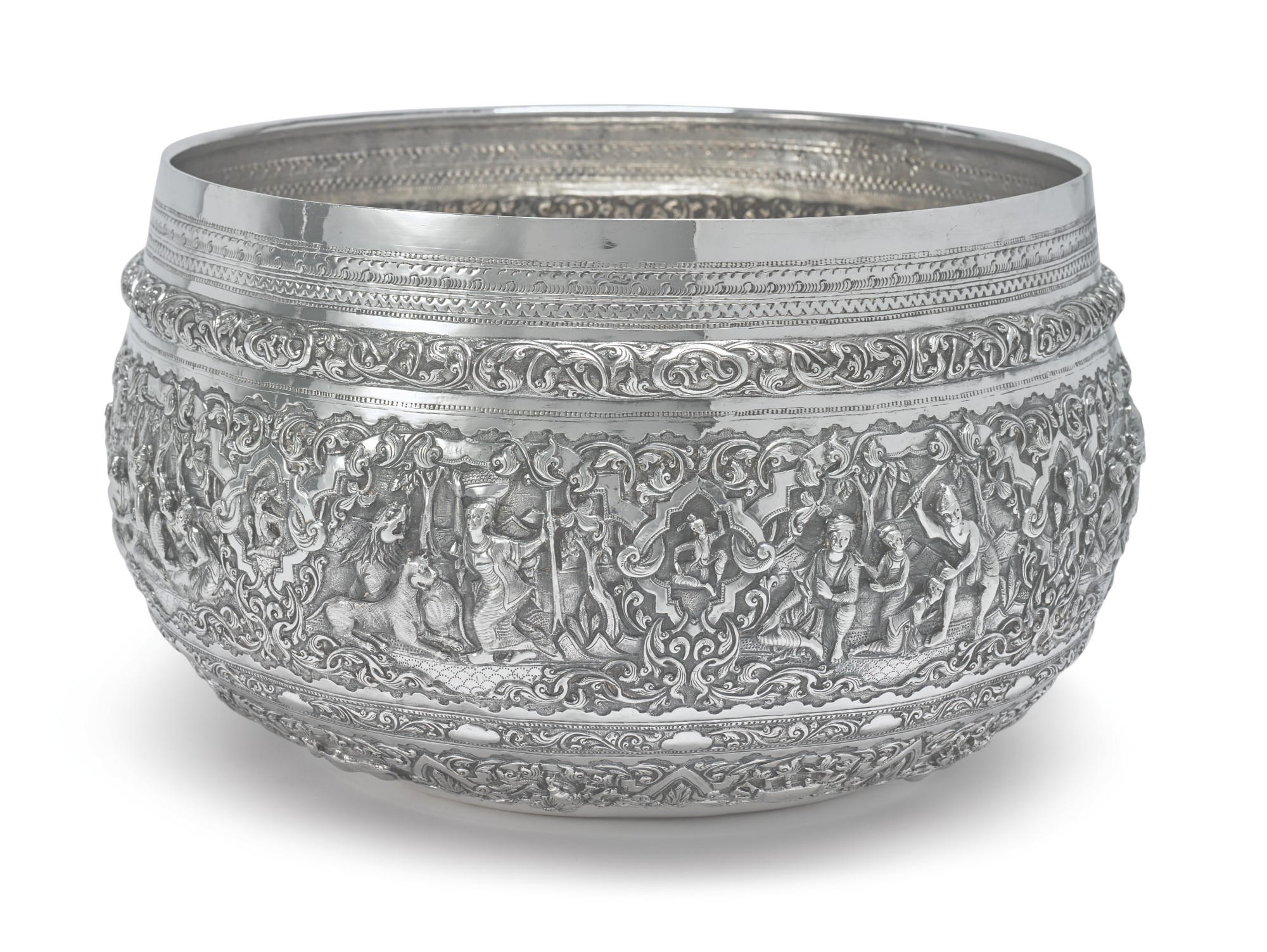 A LARGE BURMESE SILVER BOWL, LATE 19TH CENTURY | STYLE: Furniture ...