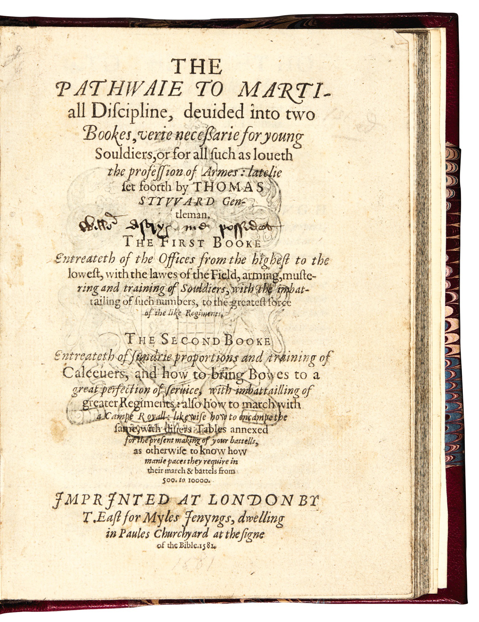 Styward, The Pathwaie to Martiall Discipline, London, 1581, later half ...