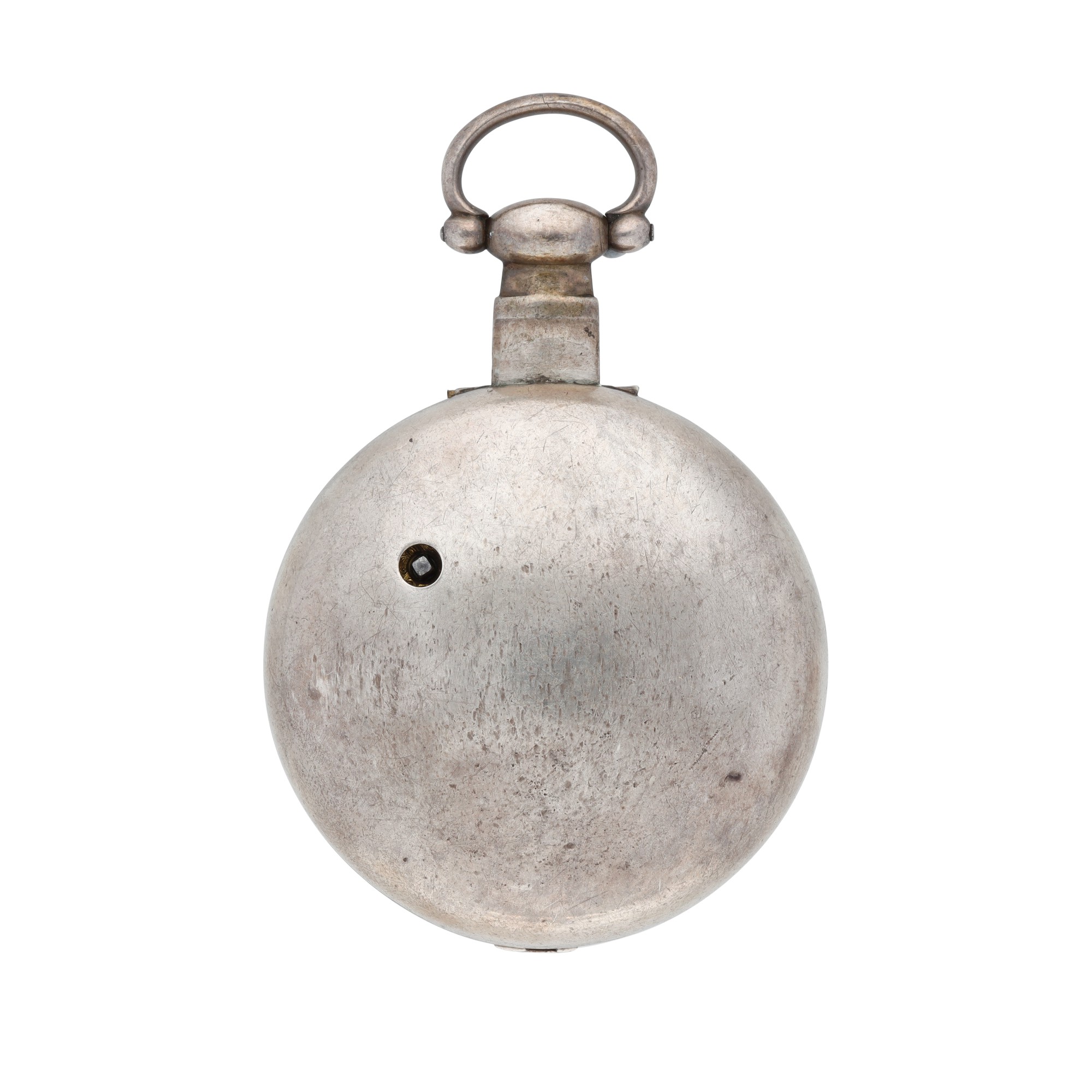 A Swiss calendar verge watch with polychrome enamel painted dial ...