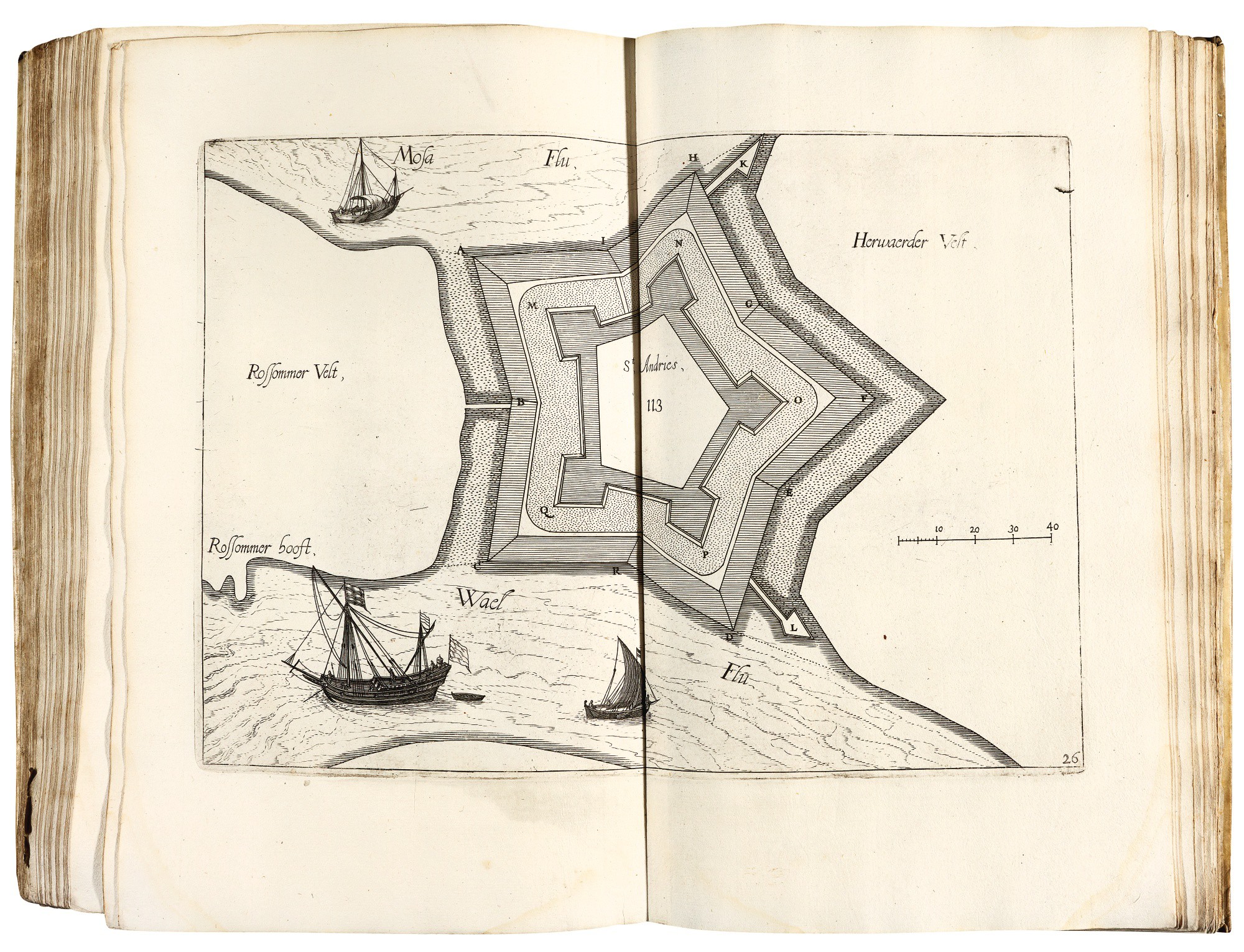Marolois, The Art of Fortification, Amsterdam, 1638, vellum | The ...