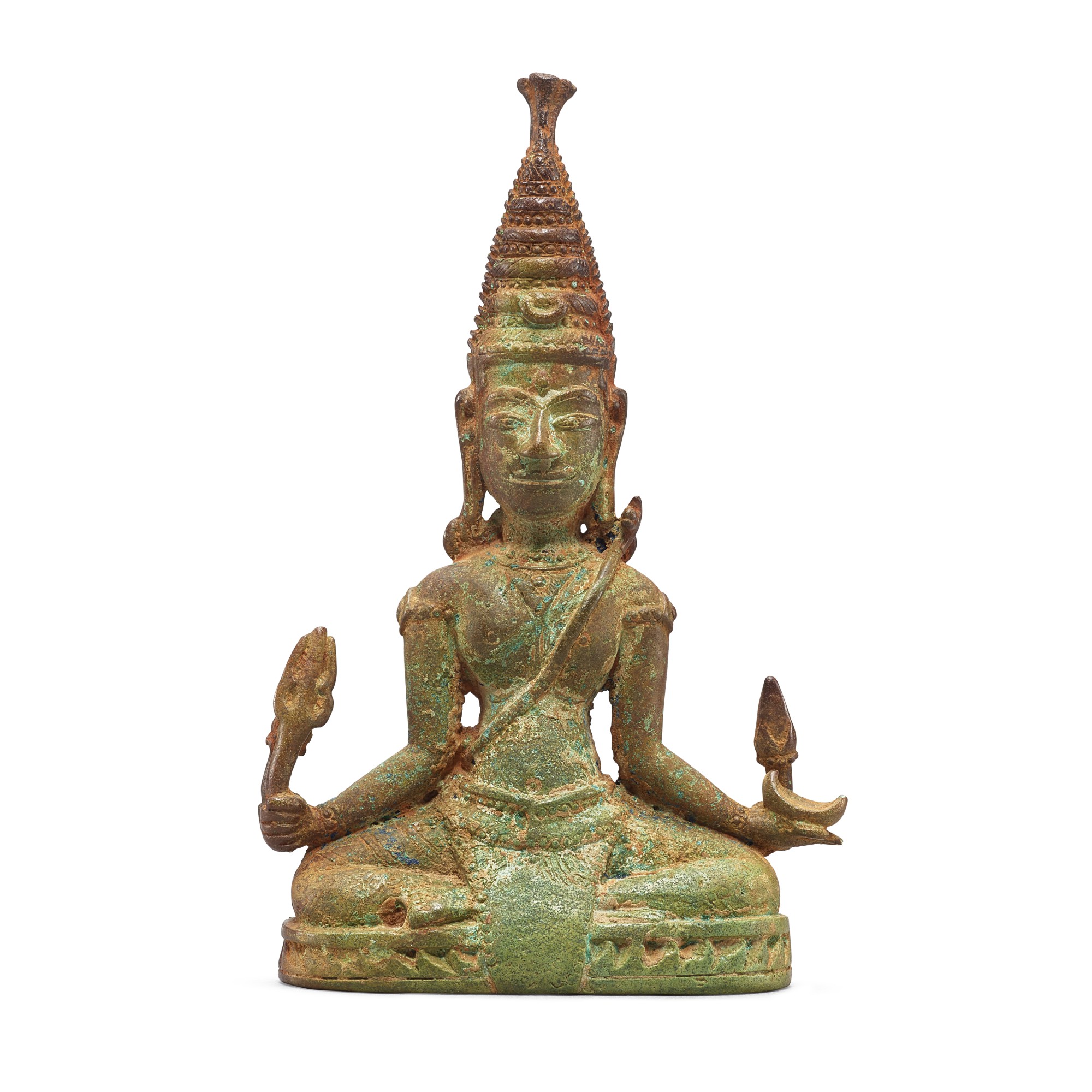 A bronze double-sided seated figure of Shiva and Parvati, Champa, 11th ...