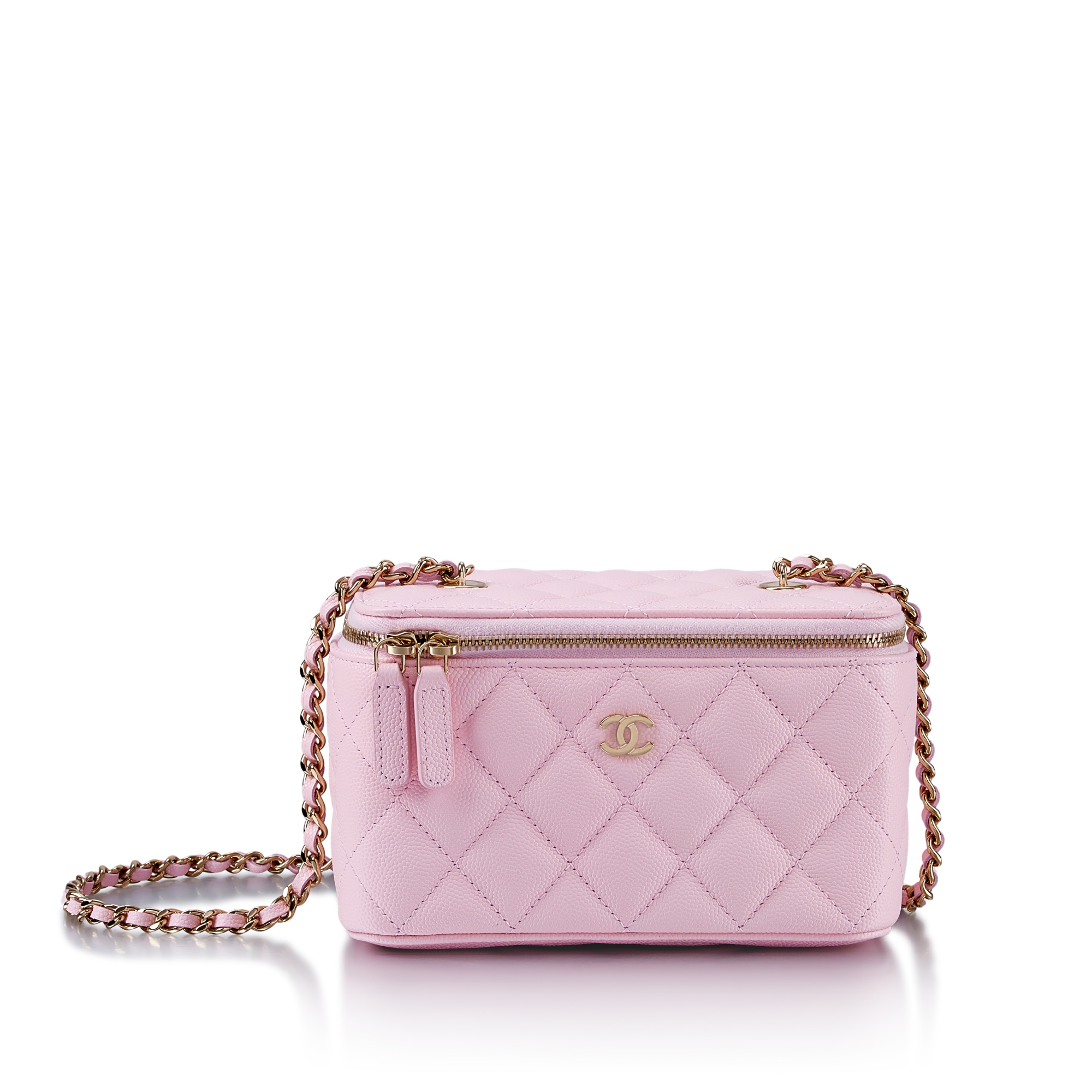 Chanel Baby Pink Caviar Quilted Vanity Case Gold Hardware, 2022 ...