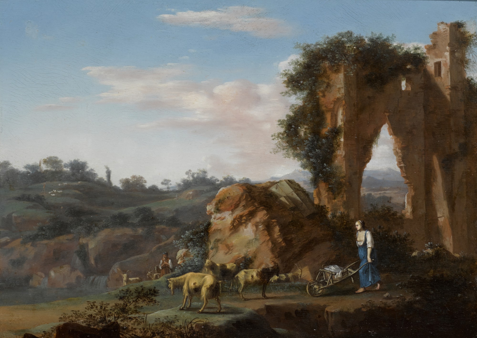WARNARD VAN RYSSEN [RIJZEN] | An Italianate landscape with a shepherd ...