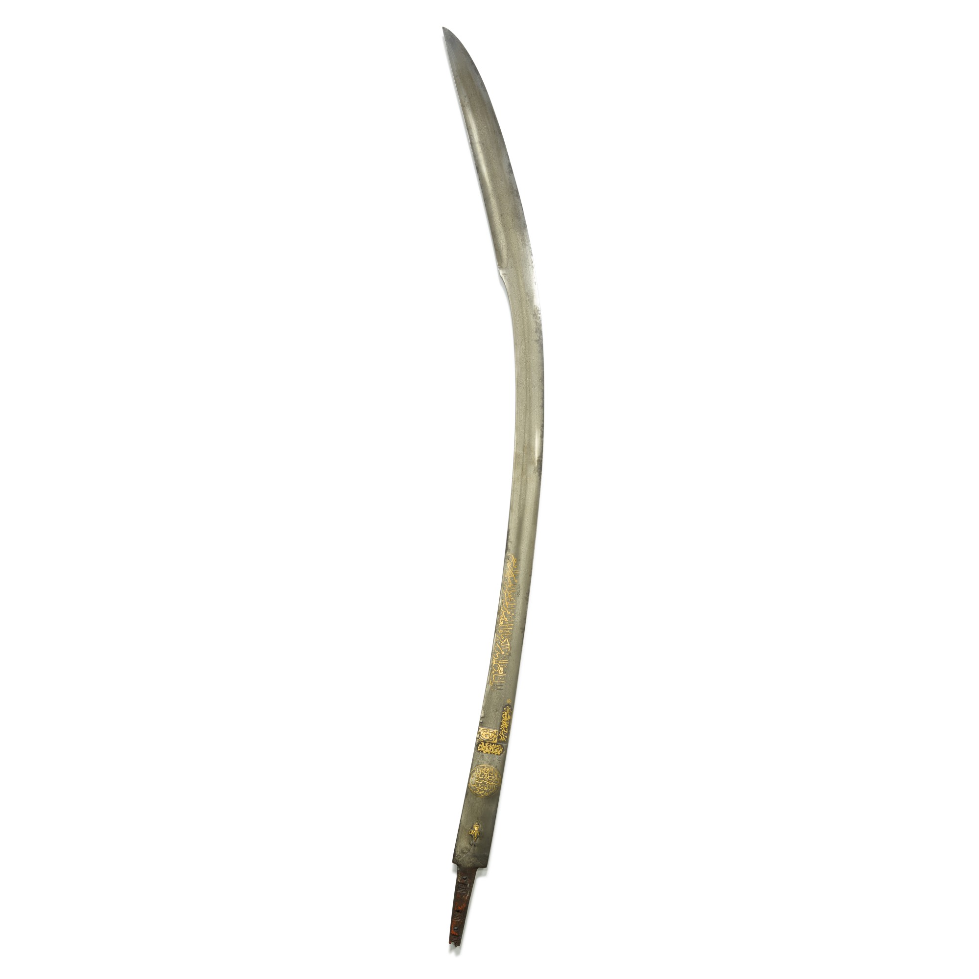 A fine Ottoman gold-inlaid watered steel blade, Turkey, 16th century ...